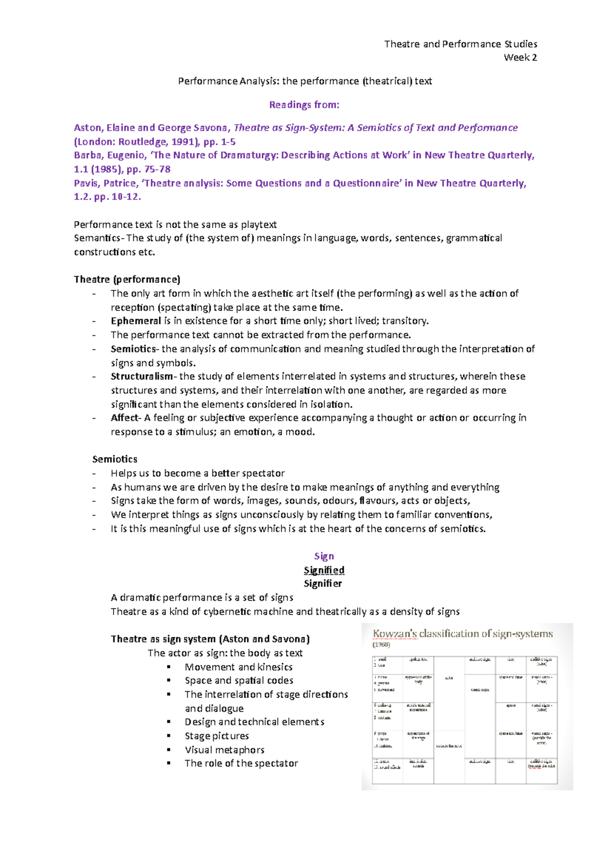 Lecture 2 - Performance Analysis in Theatre & Performance Studies - Studocu