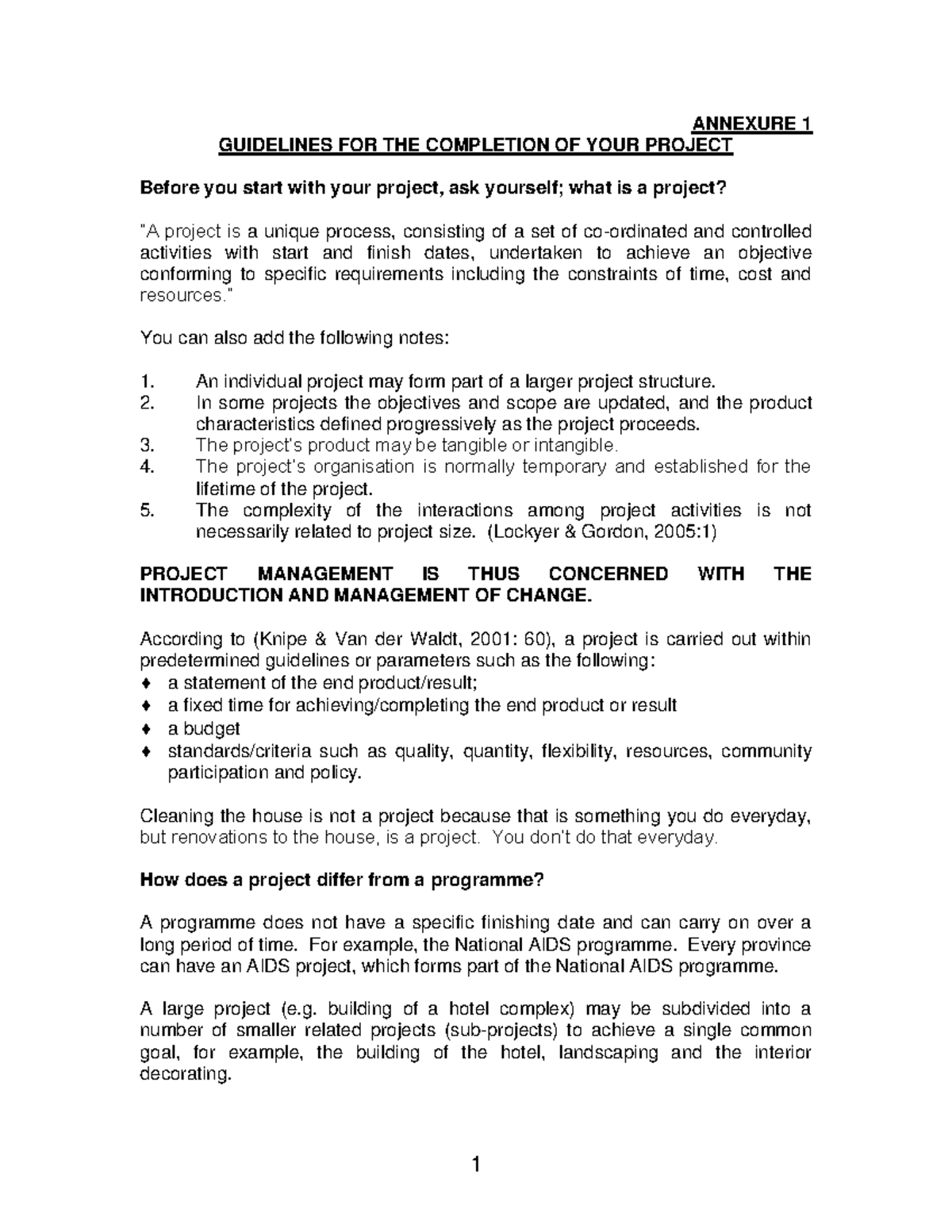 Guidelines for Completing Your Project Management (PM 101) - Studocu