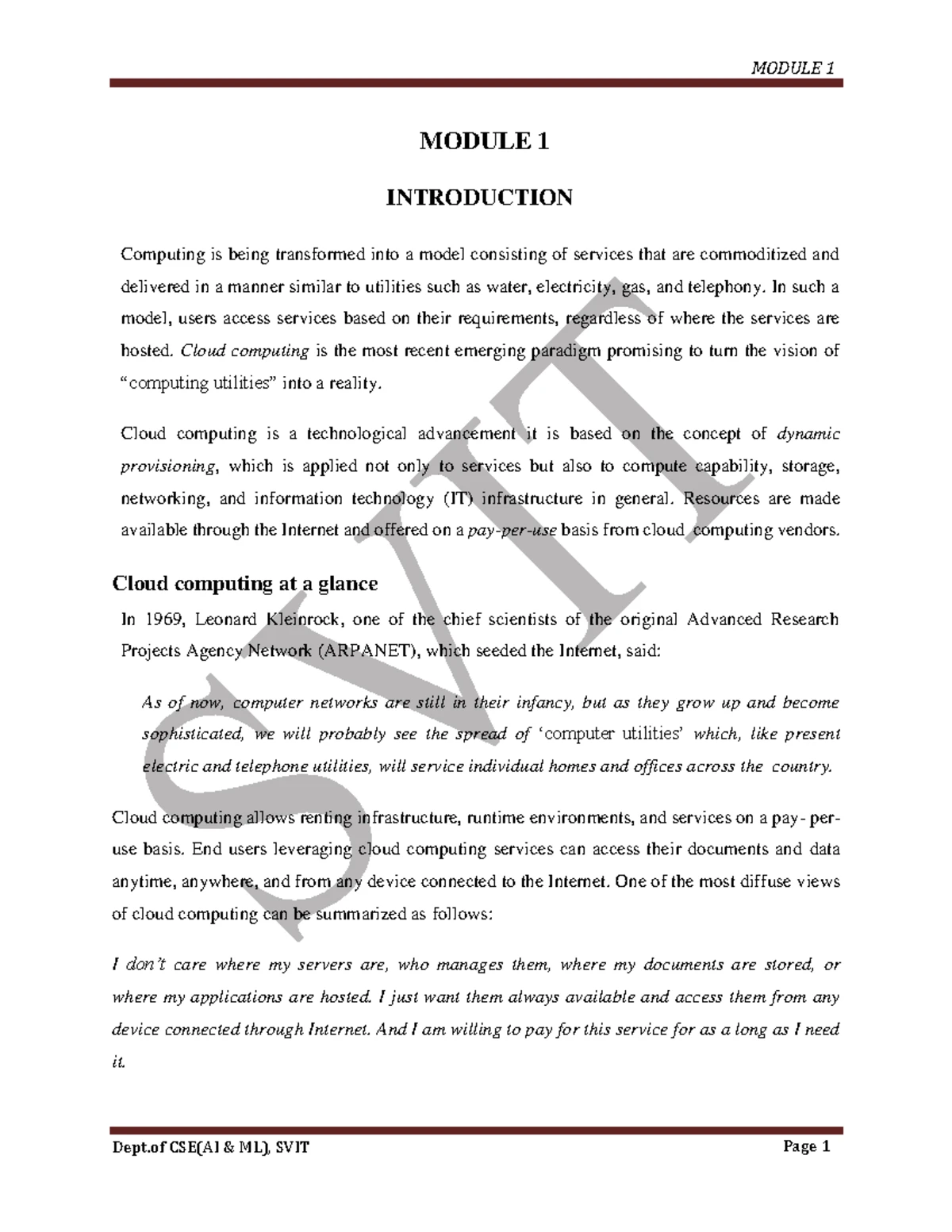 CC Cloud Computing Study Notes: Key Concepts & Module Overviews - Studocu