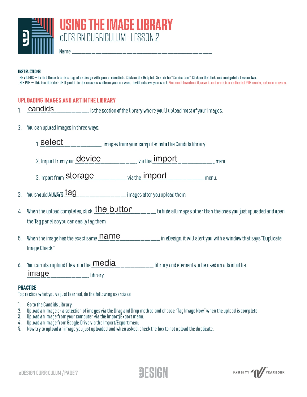 eDesign Curriculum Guide: Lessons & Practices in eDesign 2025 - Studocu
