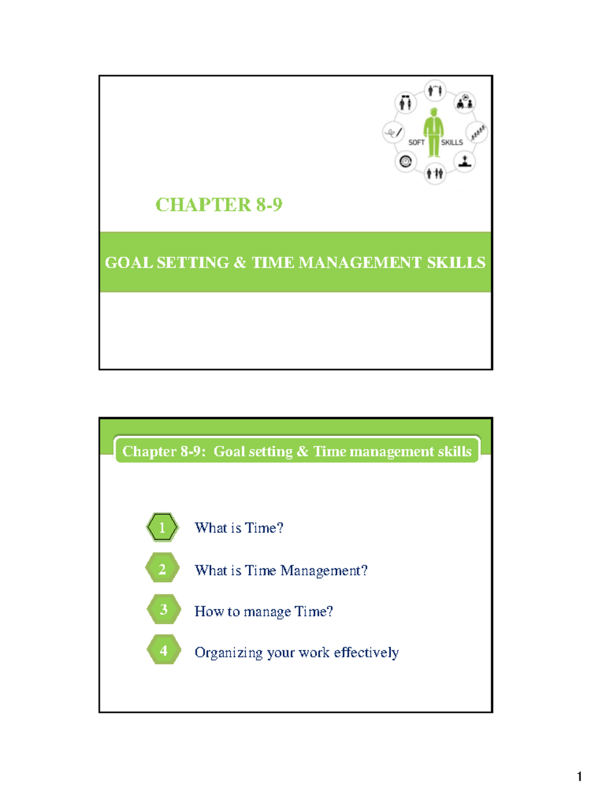 Chapter 8-9 - Goal setting & Time managenment skill - HM - GOAL SETTING ...
