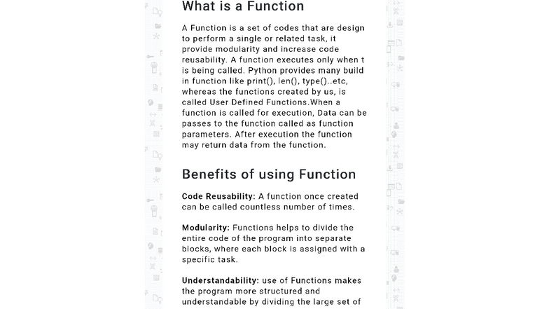 Chapter 3: Understanding Functions in Python (CS101) - Studocu