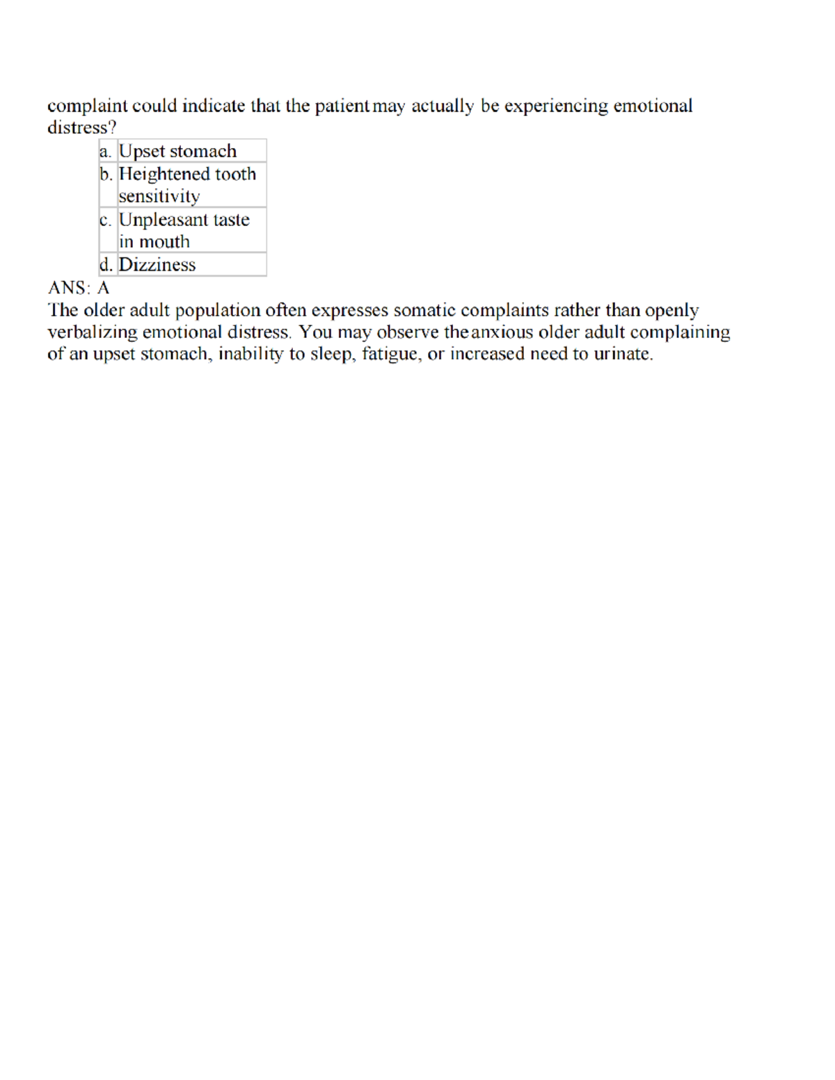 Test Bank for Medical Surgical Nursing 5th Ed (6409) - Emotional ...