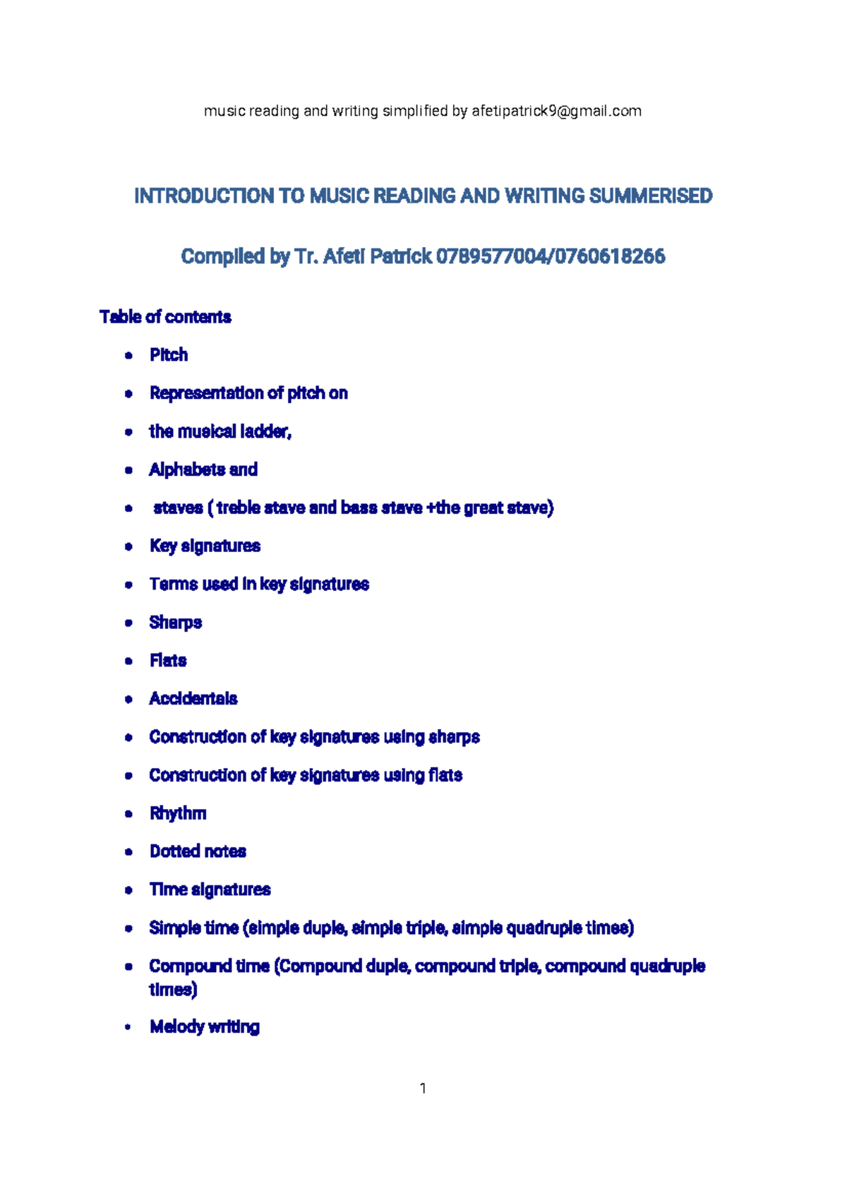 Music Reading and Writing Simplified: A Comprehensive Guide - Studocu