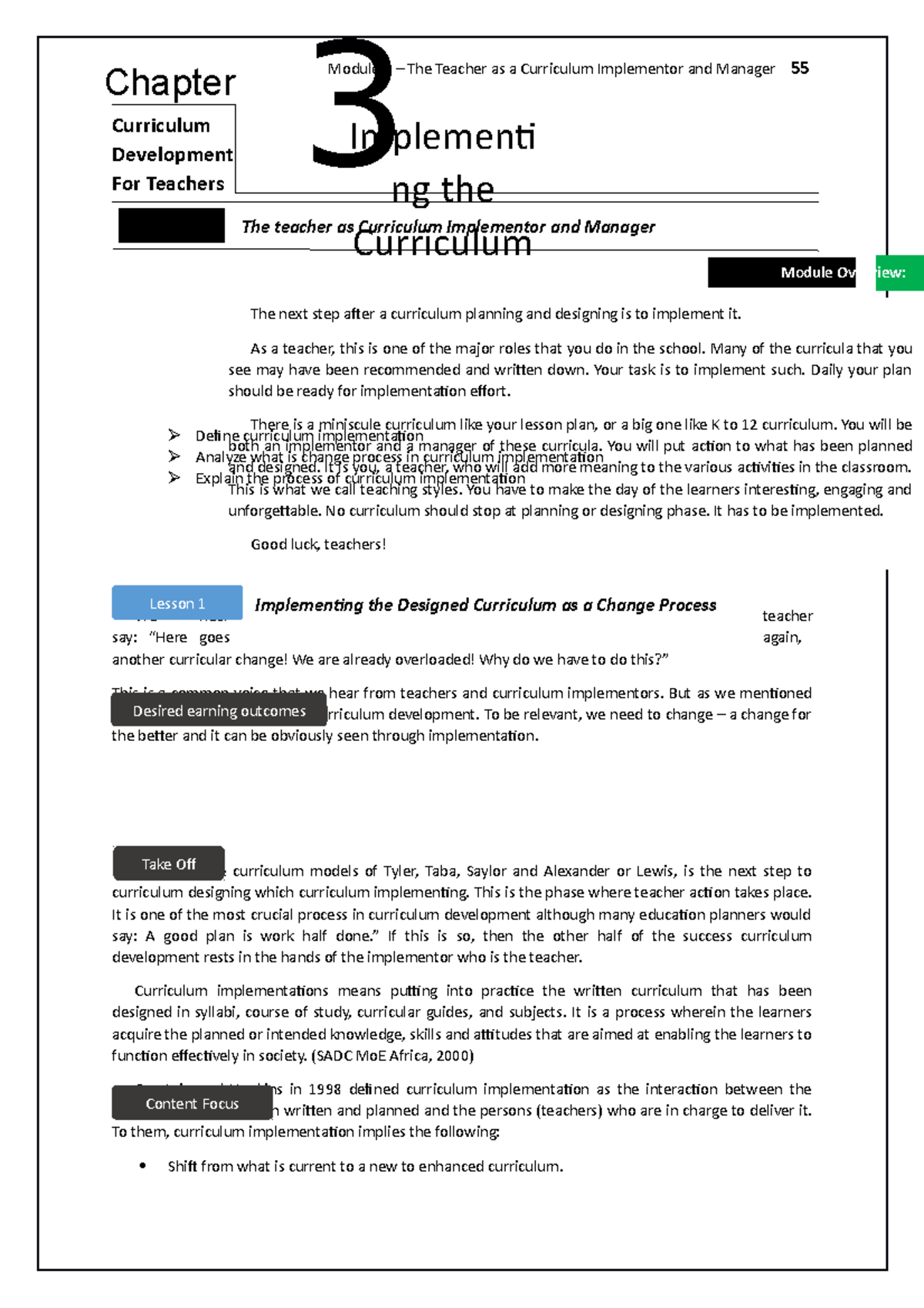 Module 4 Chapter 3 - The Teacher's Role in Curriculum Implementation ...