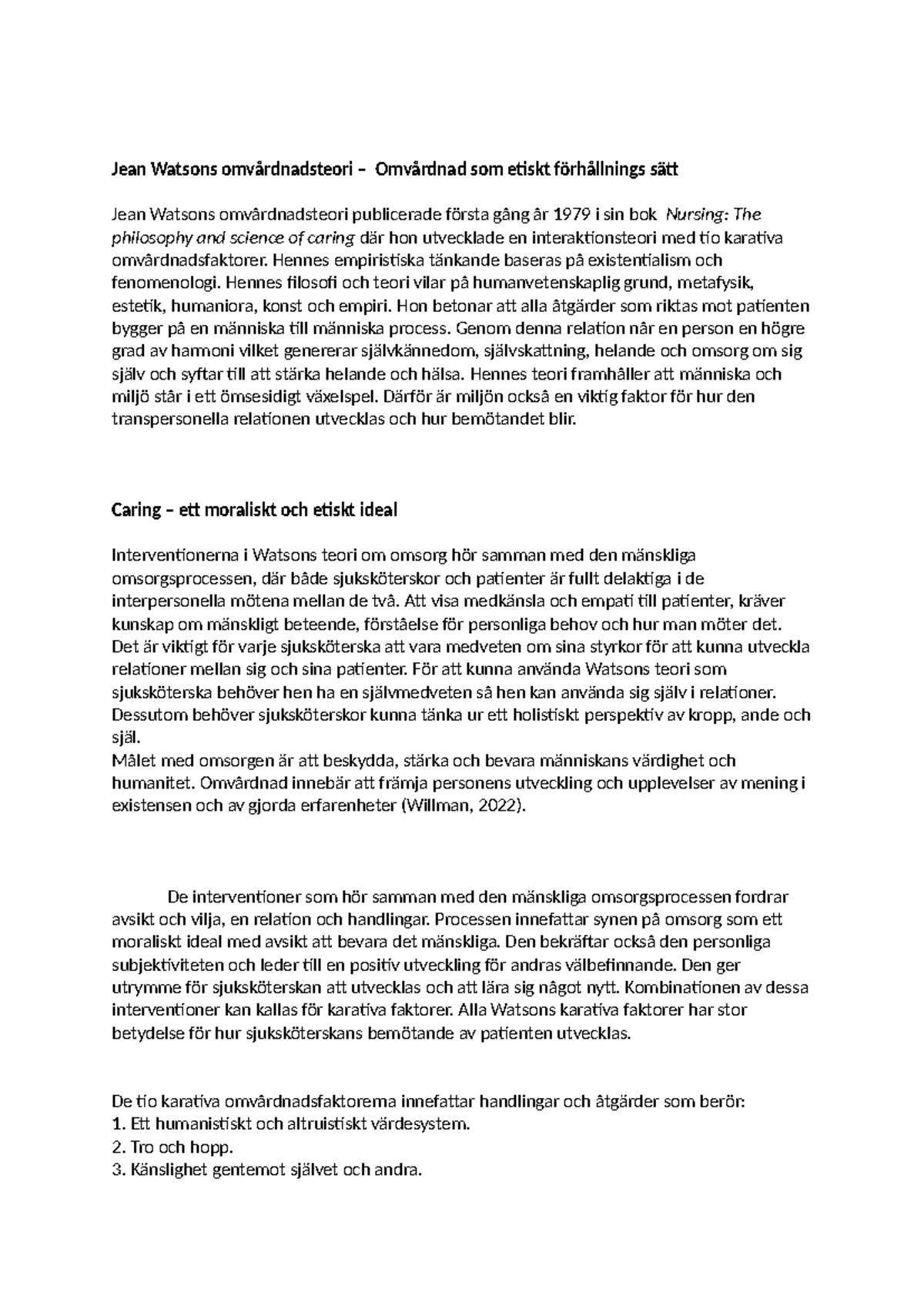 VIPS Modellen: Struktur för Omvårdnadsbedömning inom Sjukvård - Studocu