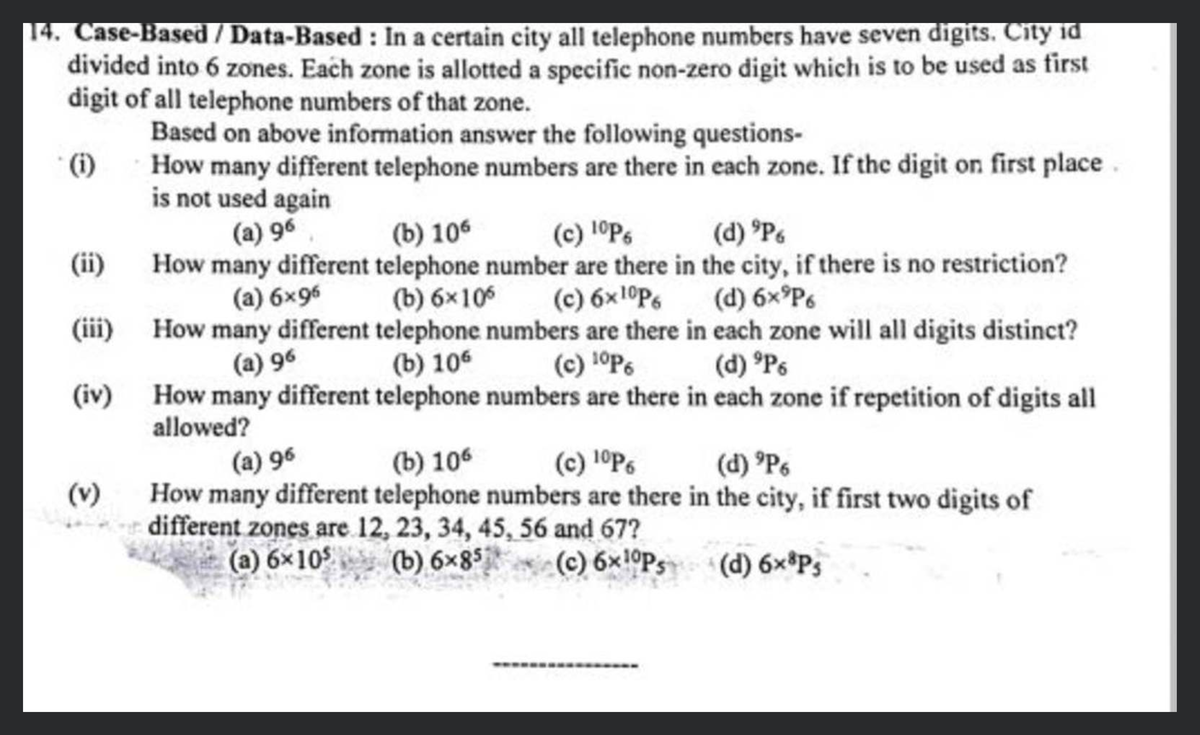 MATH 101: Class Notes on Telephone Number Combinations - Studocu
