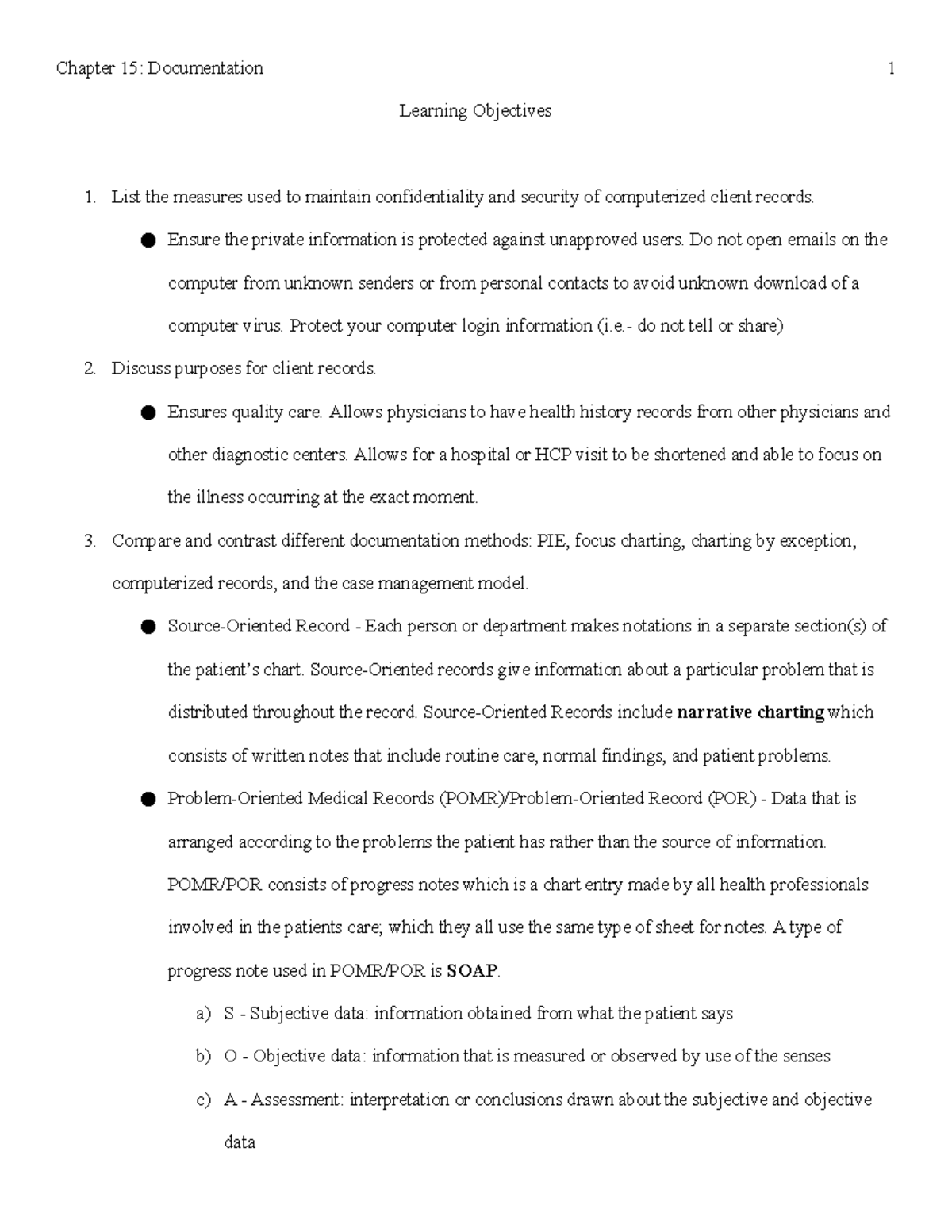 Chapter 15- Documenting Fundies LO - Chapter 15: Documentation 1 ...