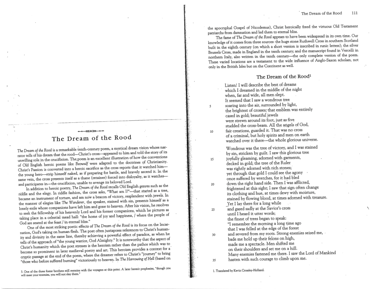 The Dream of the Rood (Notes) - Insights on Old English Poetry and ...