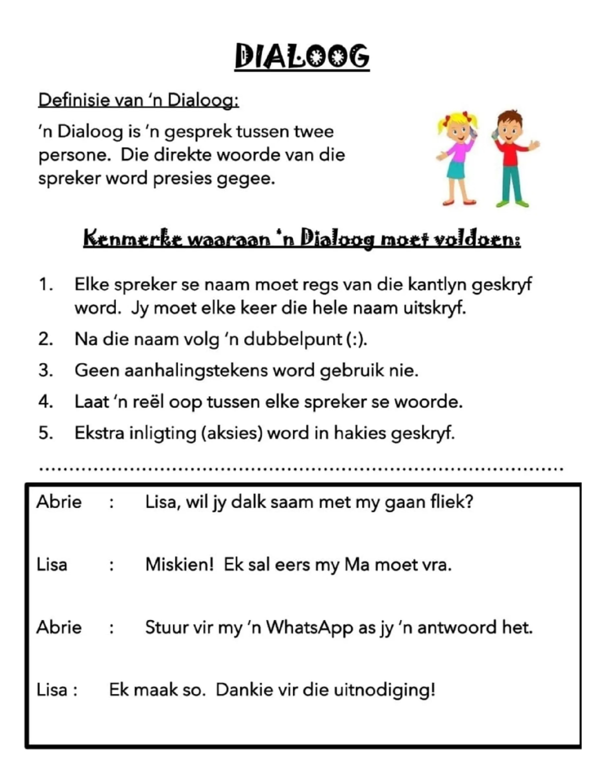 DIALOOG Format - Class Notes for Effective Dialogue Writing - Studocu