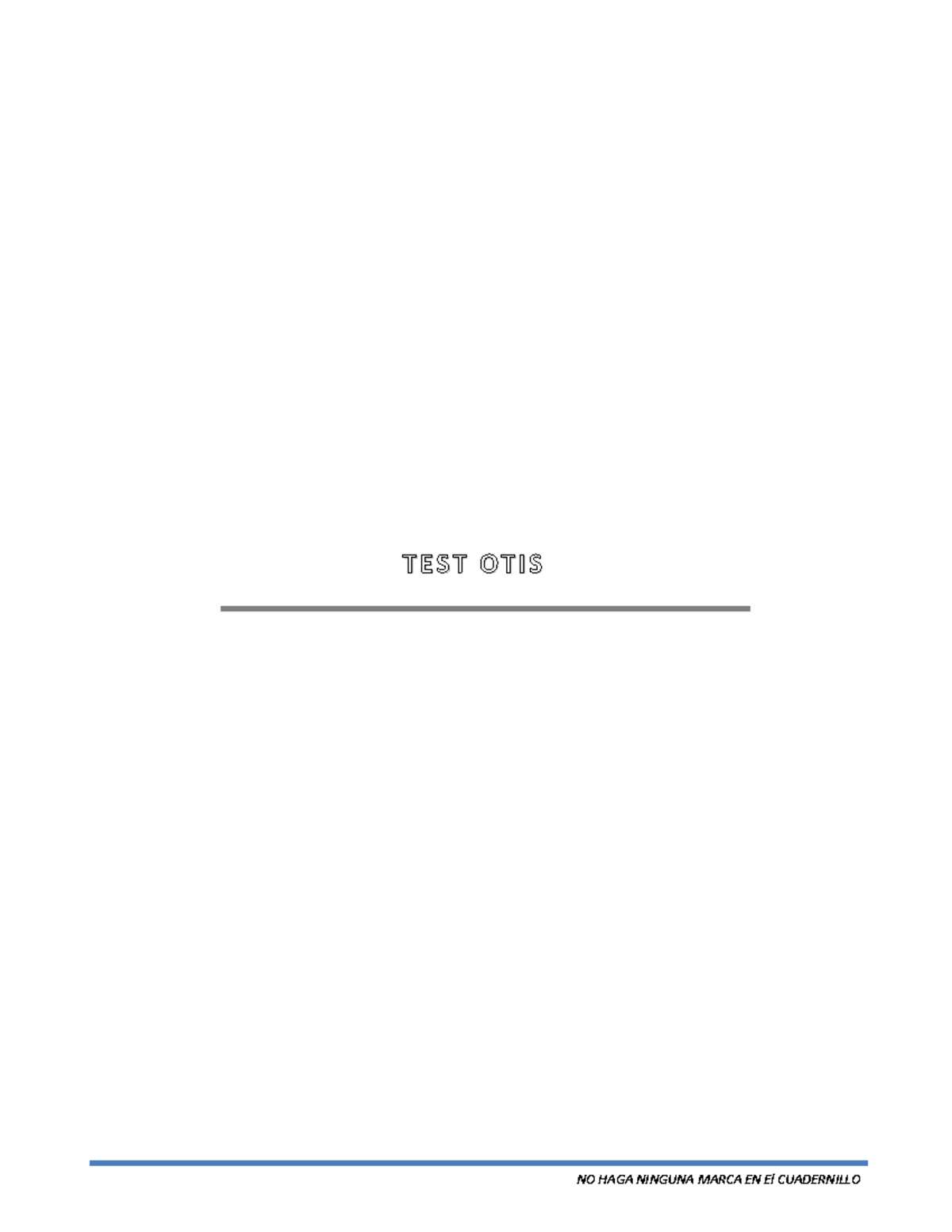 TEST OTIS - Forma A - Preguntas y Respuestas - Studocu