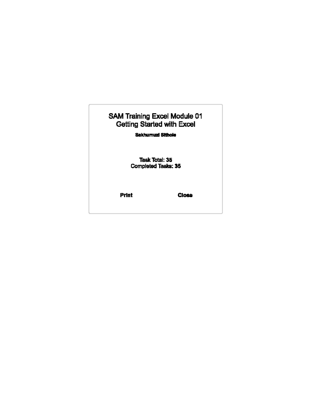 AIM Module 01 Getting Started Excel - HAS 110 - SAM Training Excel ...