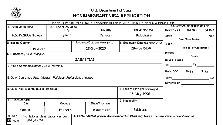 USA 200 - Nonimmigrant Visa Application Form Instructions - Studocu