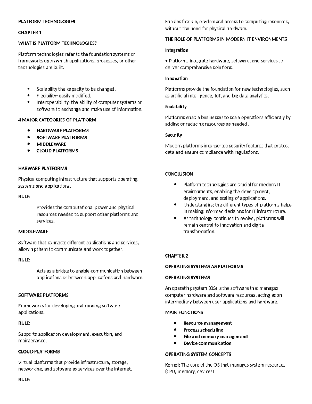 Platform Technologies Module - PLATFORM TECHNOLOGIES CHAPTER 1 WHAT IS PLATFORM TECHNOLOGIES ...