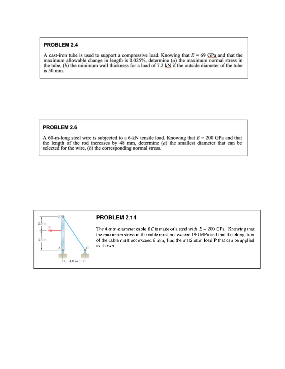 Chapter 2 Suggested Problems: Mechanics of Materials Analysis - Studocu