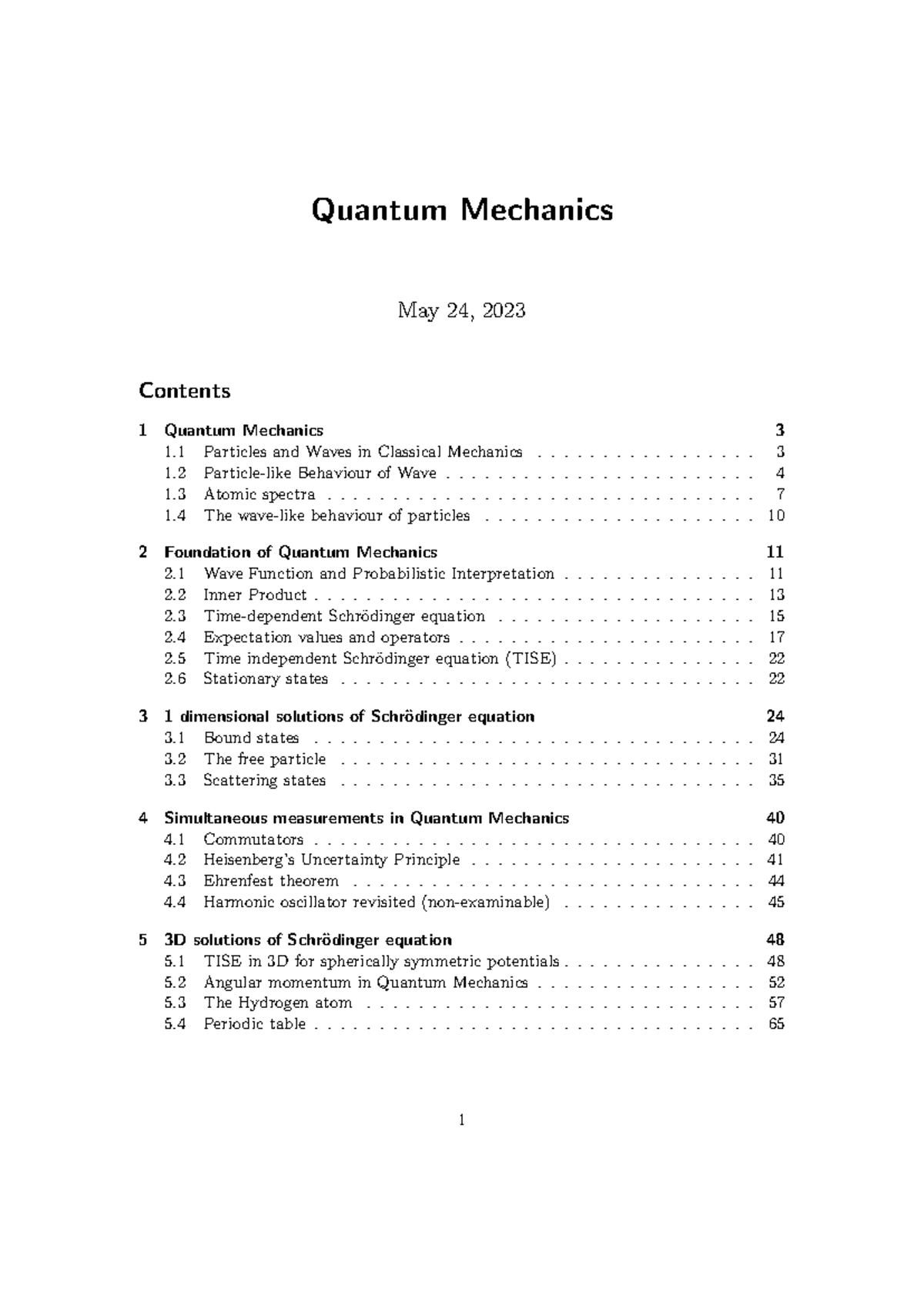 QM - Basic coursework and introduction materials for the quantum mech ...