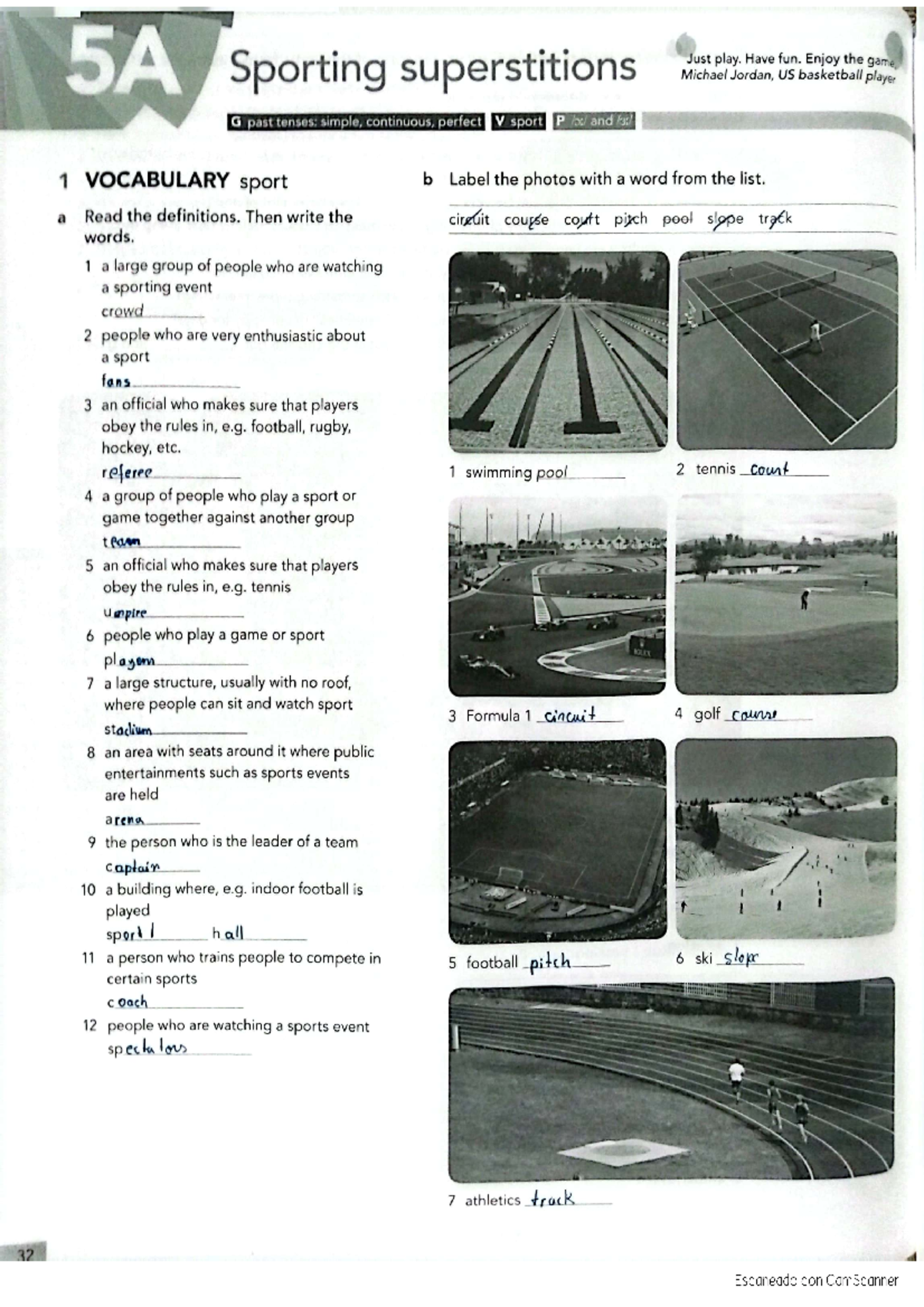 Workbook Unidad 5: Exploring Sports Vocabulary and Past Habits - Studocu