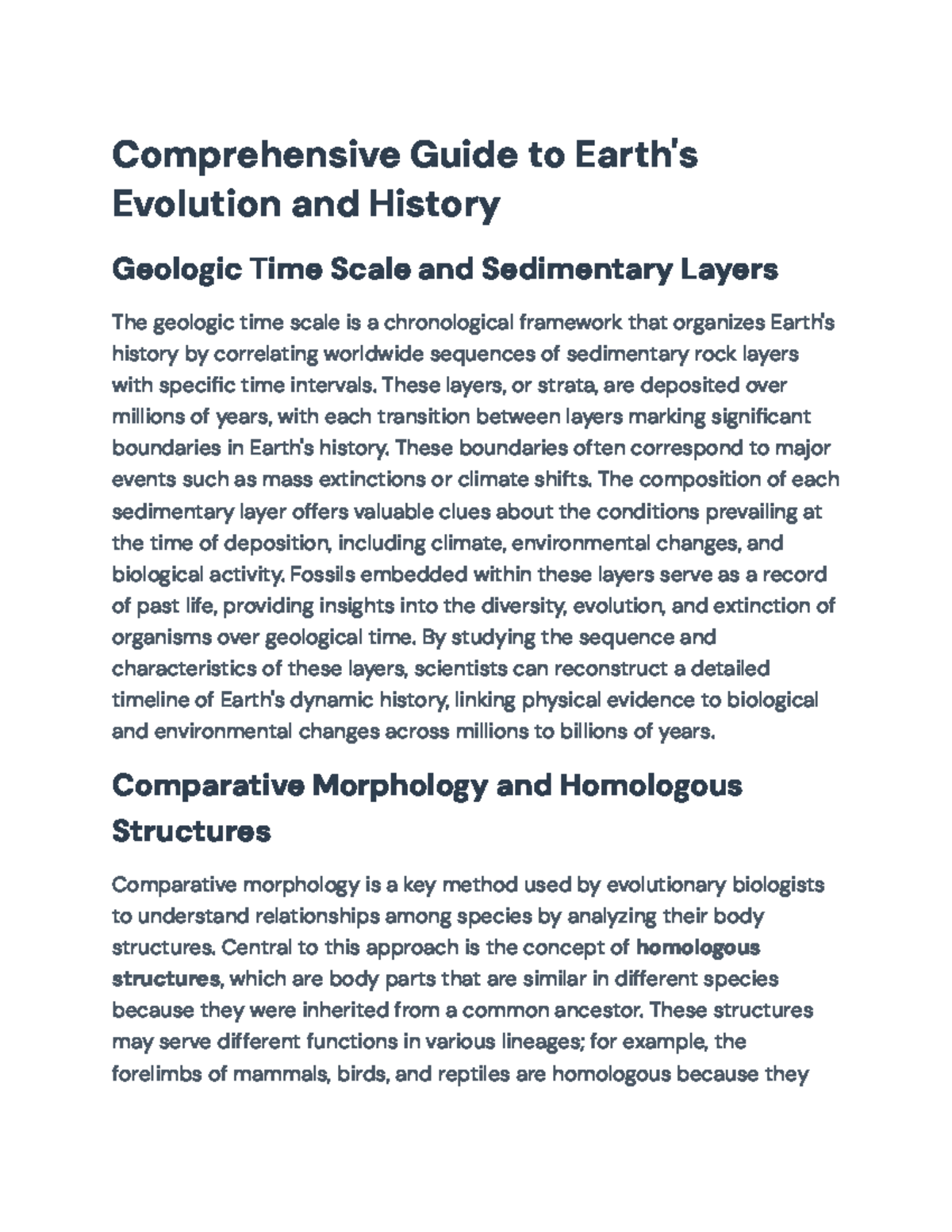 Comprehensive Study of Evolution, Geologic Time Scale, and Fossil ...