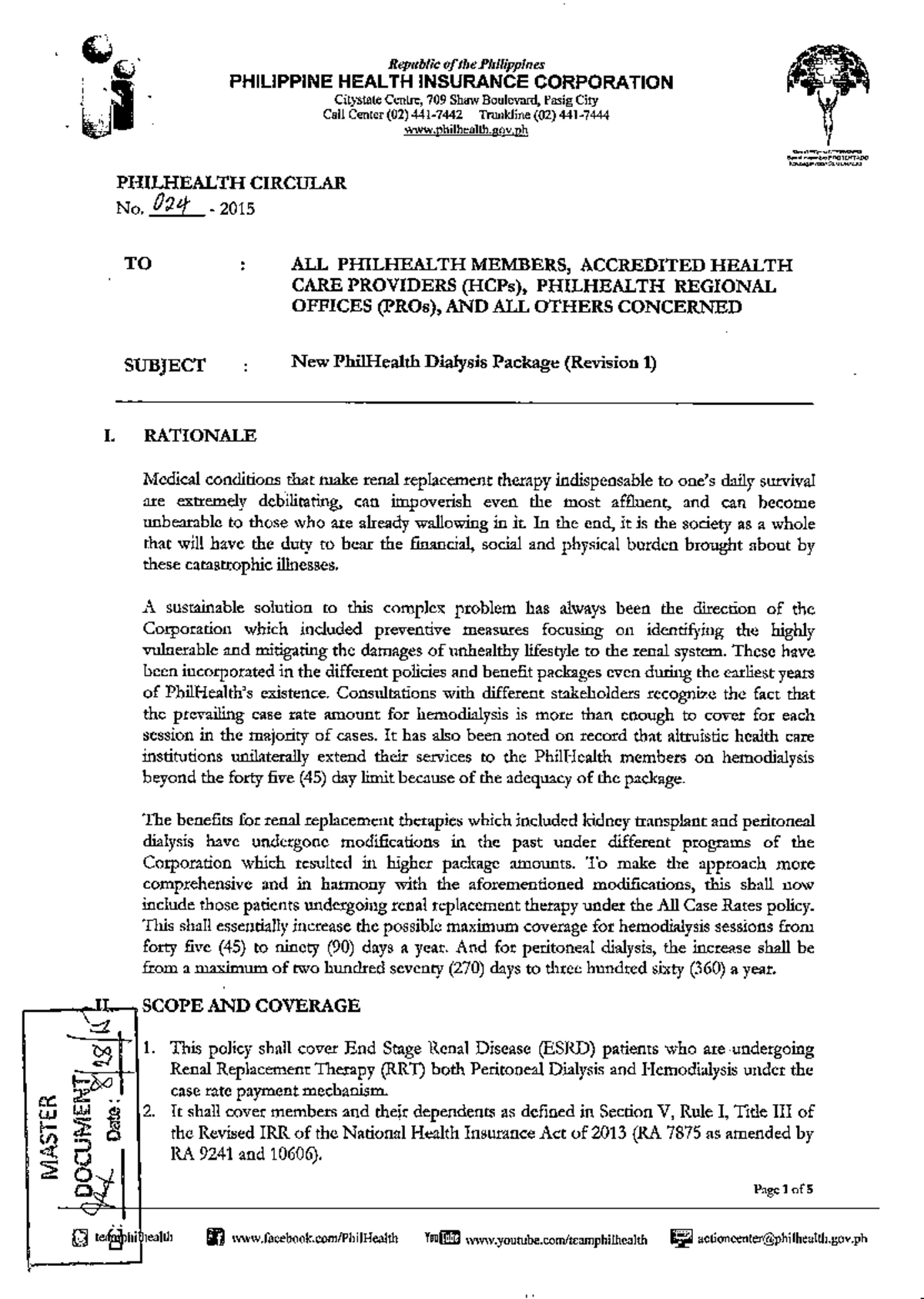 PhilHealth Circular 35 s. 2013: Implementing Guidelines on Medical Case ...