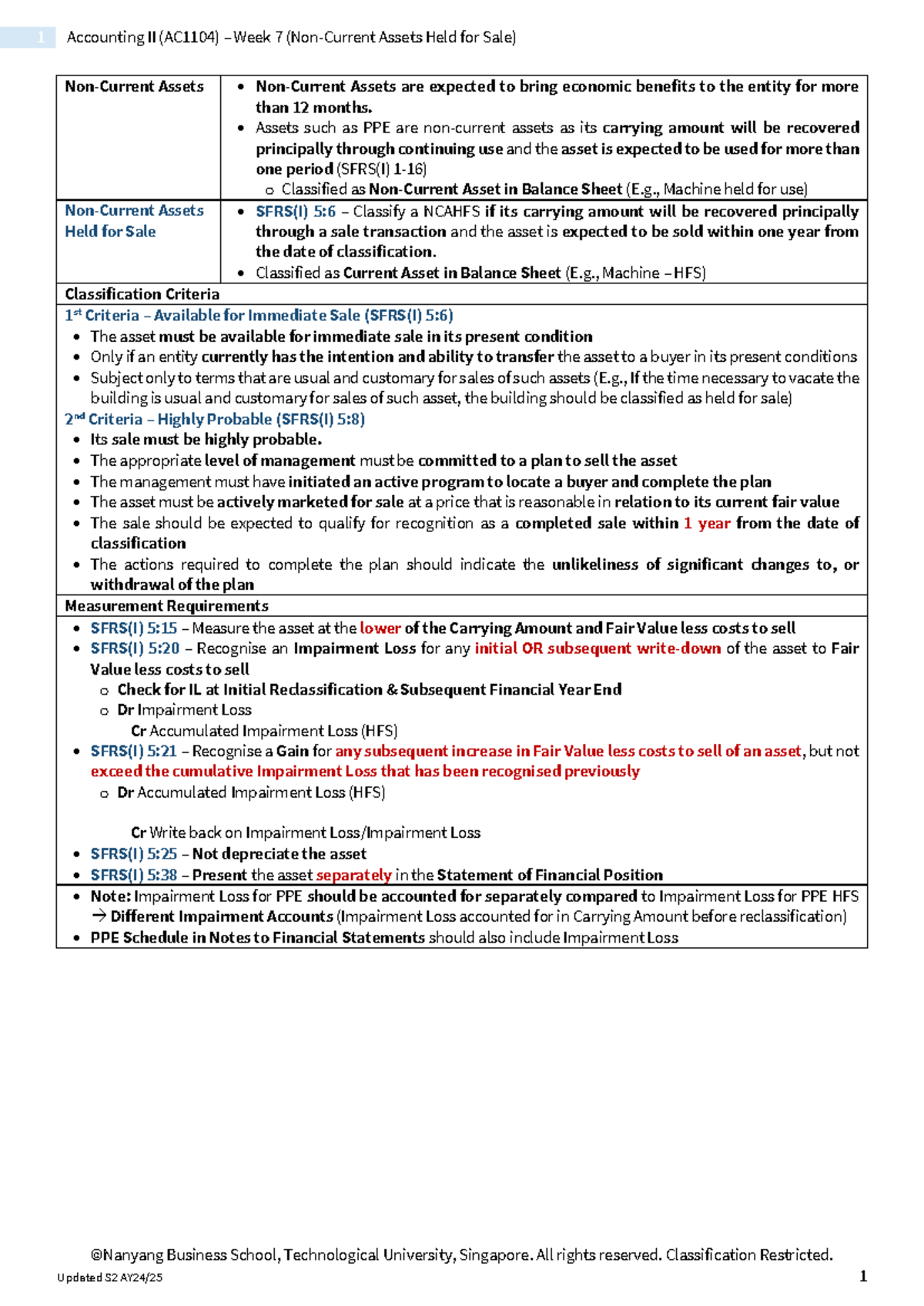 Week 7 - NCASHFS Summary (AC1104) S2 AY2425 - Studocu