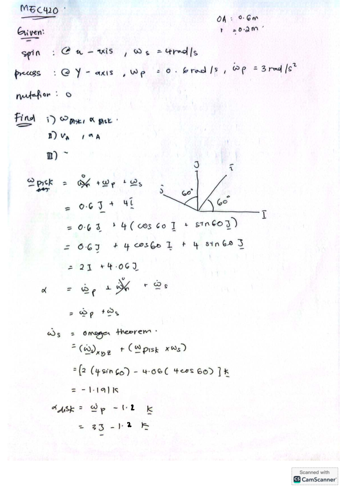 MEC420 Individual Assignment: Dynamics of Precession and Torque ...