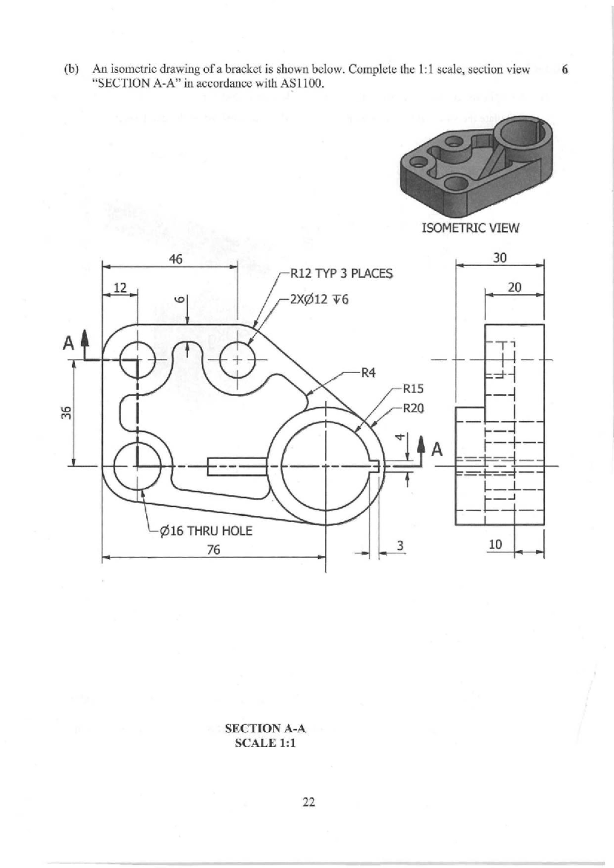 Offset Exercise: Isometric Drawing & Section View Analysis - Studocu