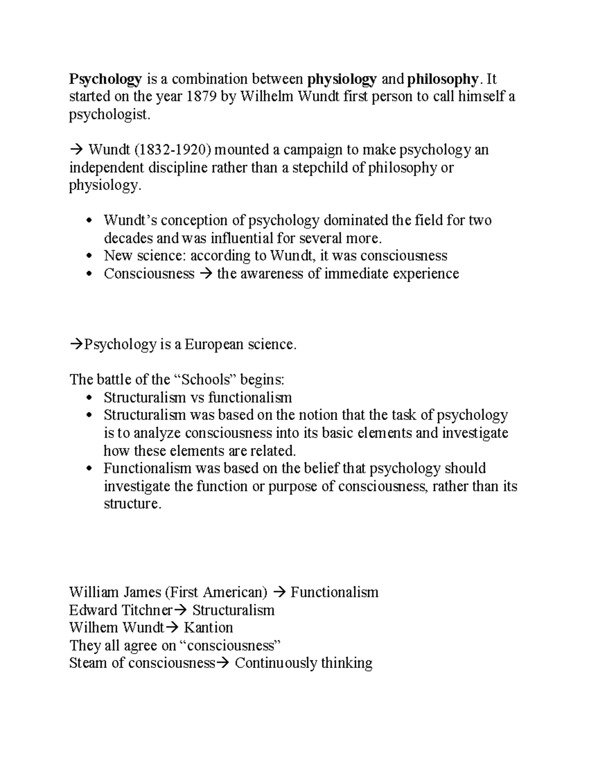 Chapter 1 - Understanding Psychology: Wundt, Structuralism ...