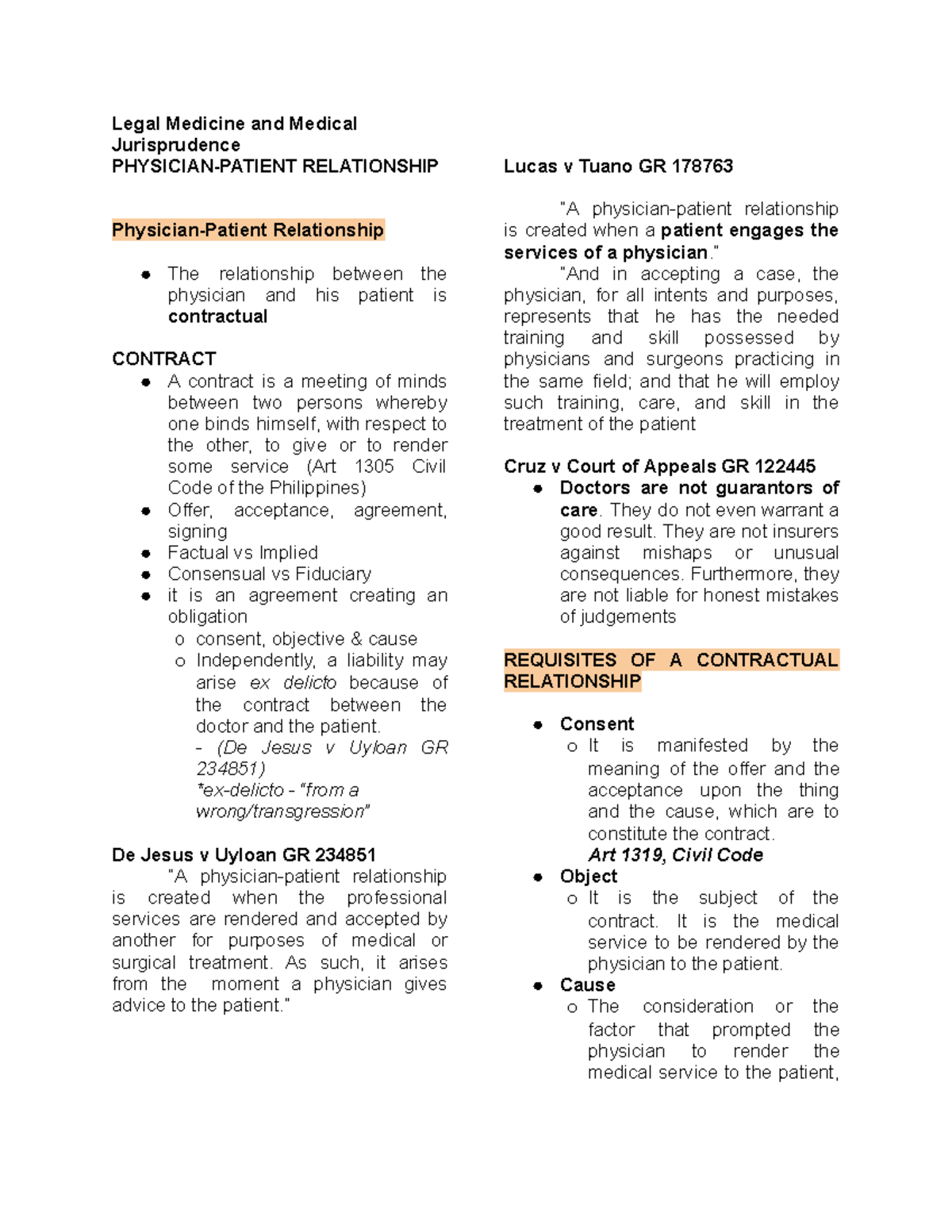 [Legal Medicine] 3.03 Physician-Patient Relationship - Legal Medicine ...