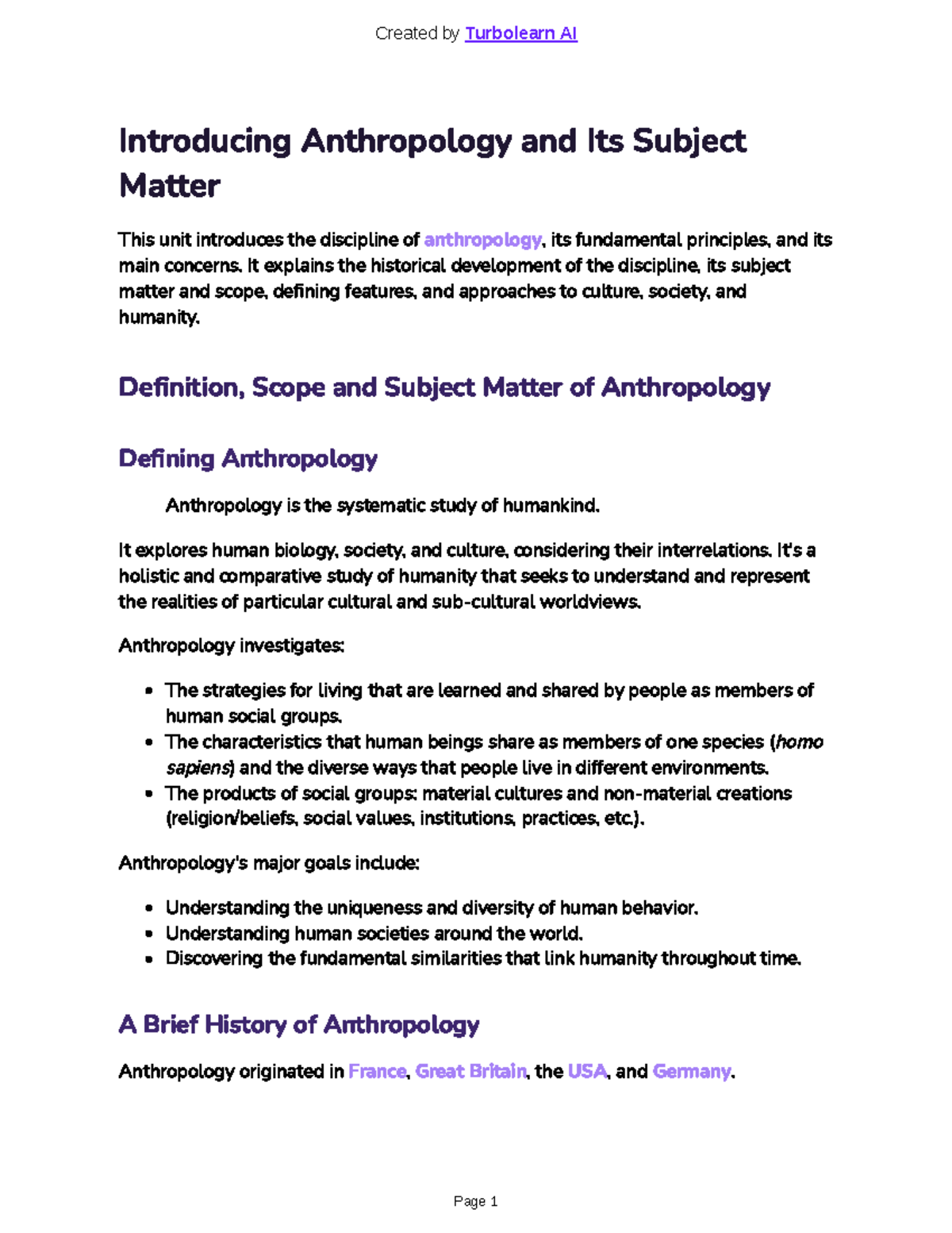 Anthro 101: Introduction to Anthropology and Its Core Concepts - Studocu