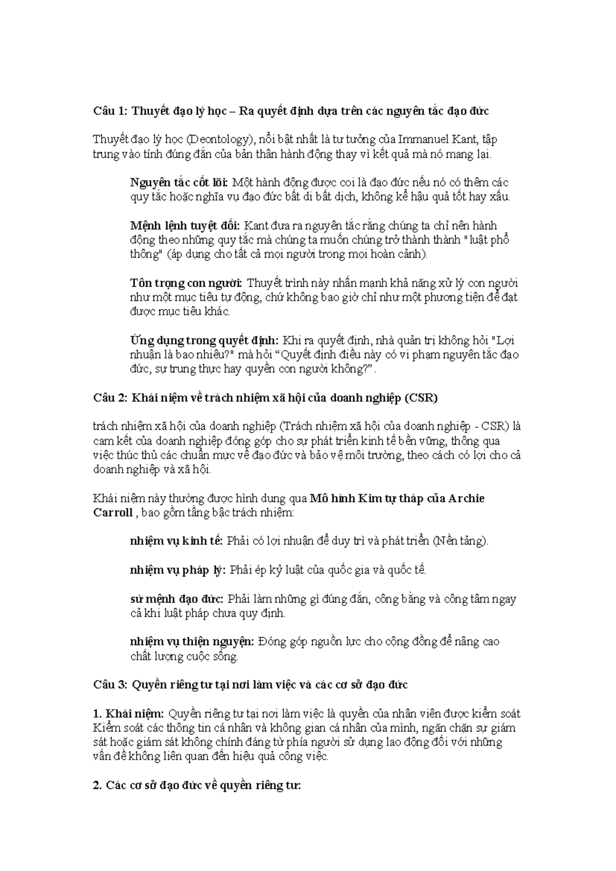 Bài tập 4 - BT4: Thuyết Đạo Lý và Trách Nhiệm Xã Hội Doanh Nghiệp - Studocu