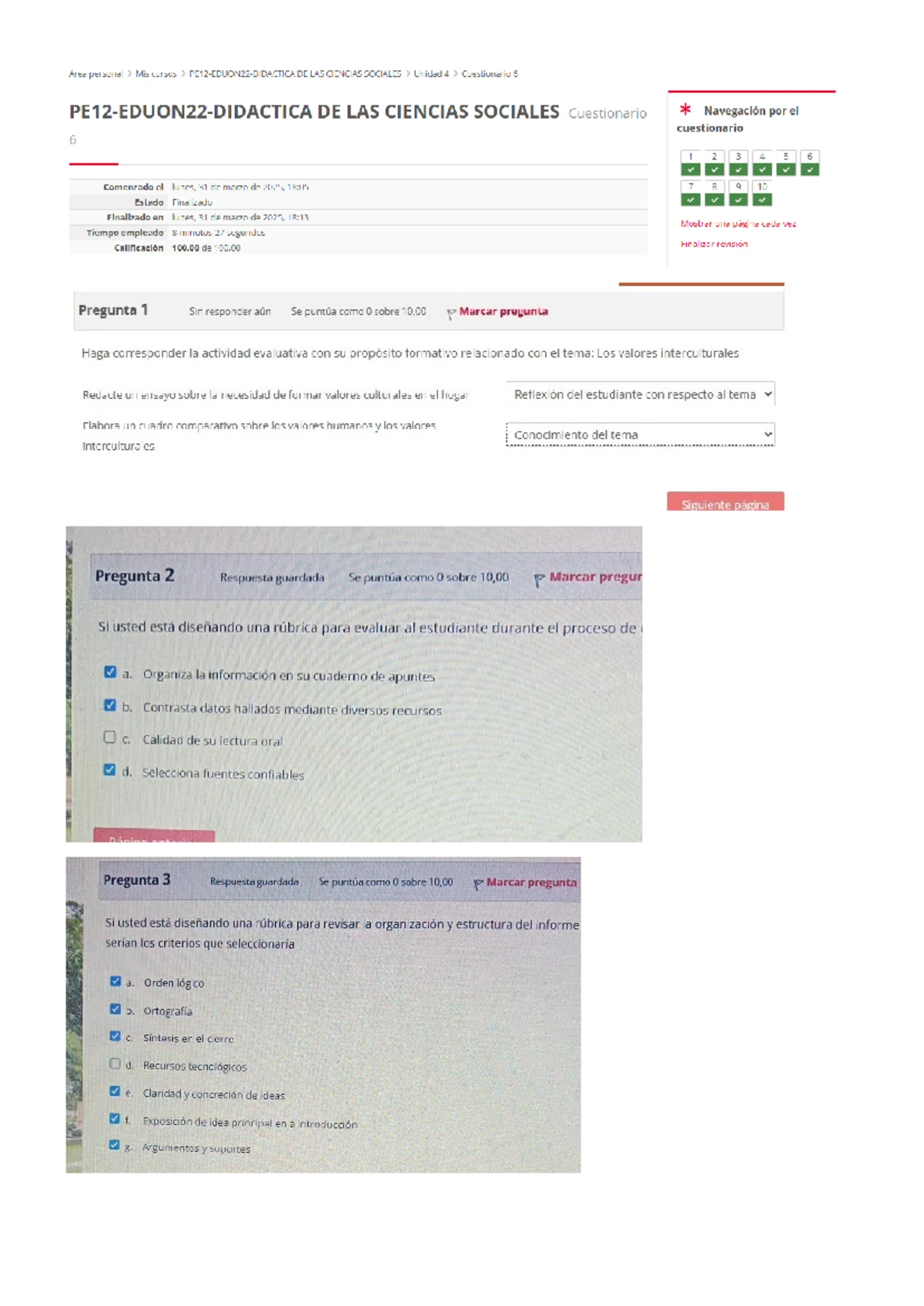 Cuestionario 5: Didáctica de las Ciencias Sociales (DCS 101) - Studocu