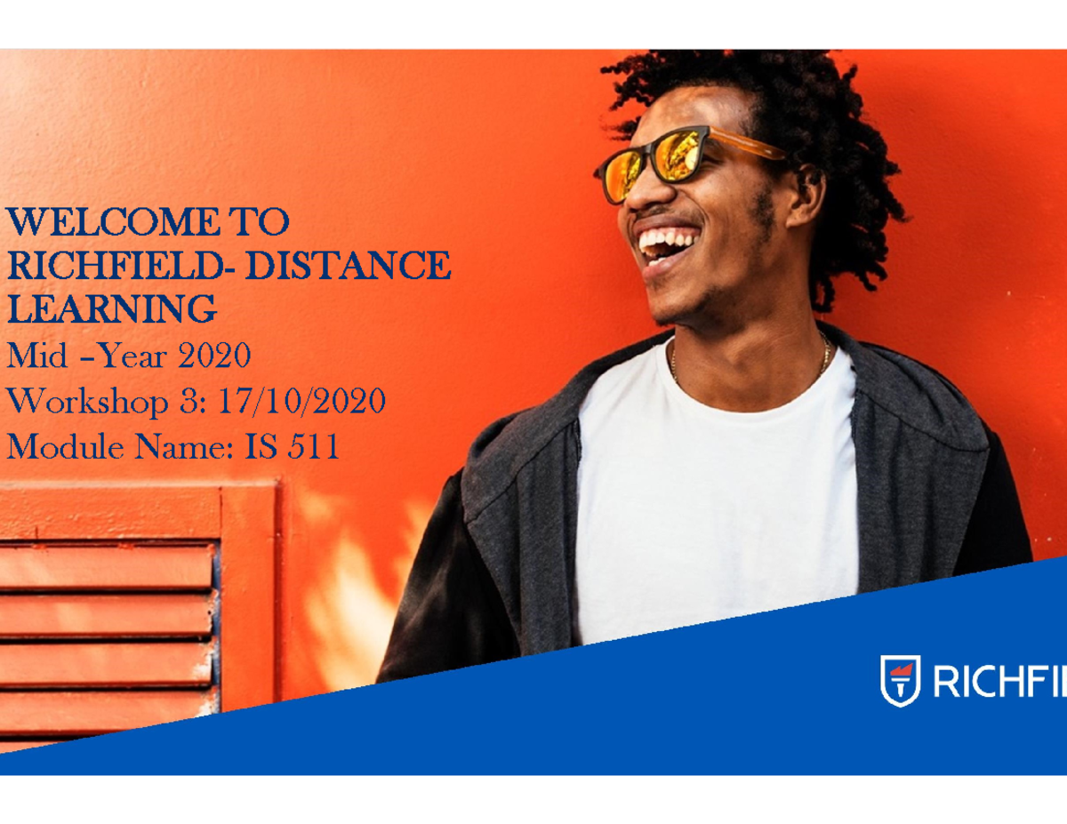 Slides - WELCOME TO RICHFIELD- DISTANCE LEARNING Mid –Year 2020 ...
