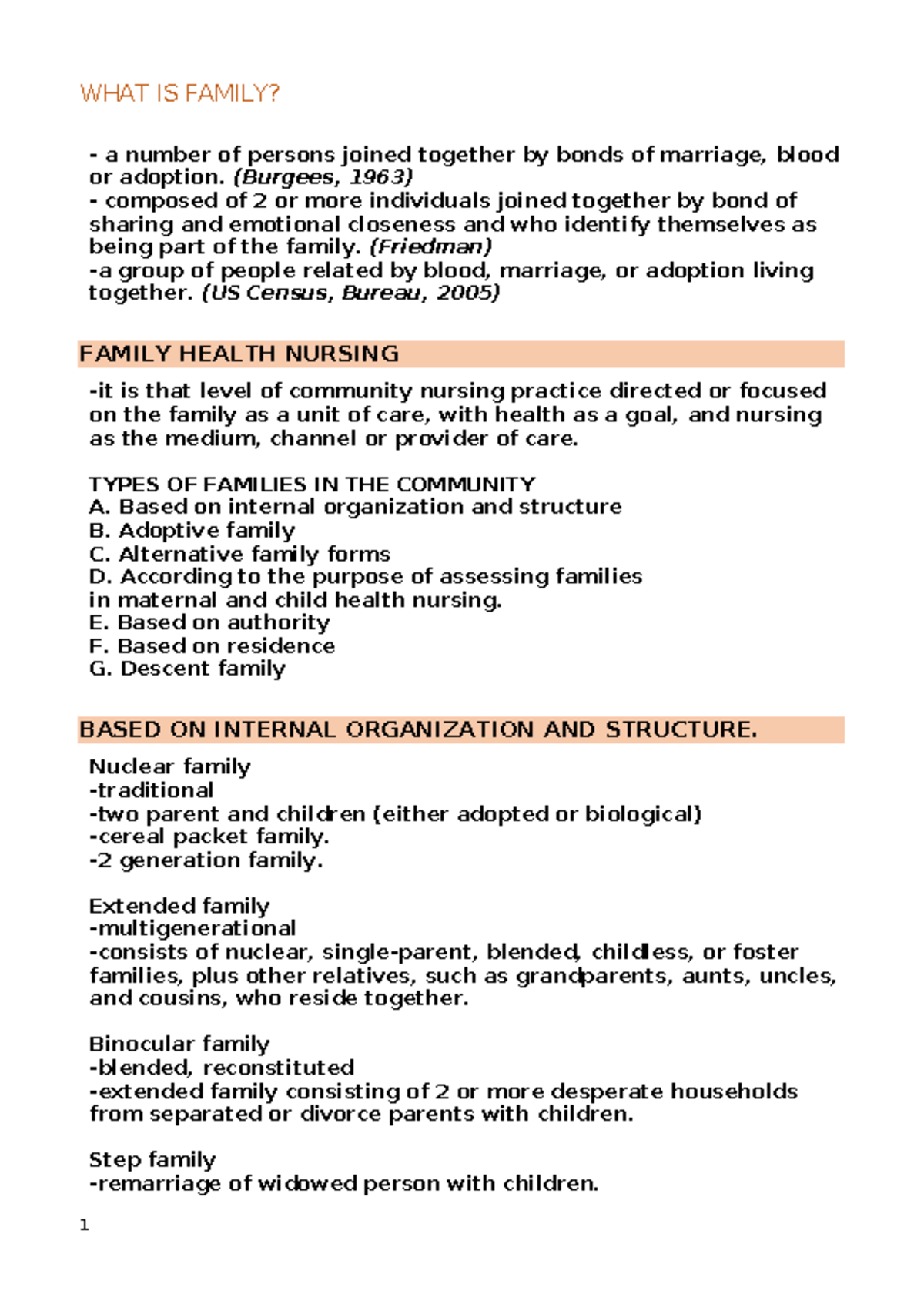 Maternal Health Nursing Notes: Family Dynamics and Genetics - Studocu