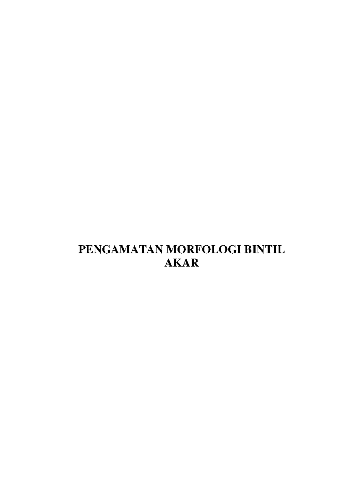 ## PENGAMATAN MORFOLOGI BINTIL AKAR KACANG TANAH - PRAKTIKUM - Studocu