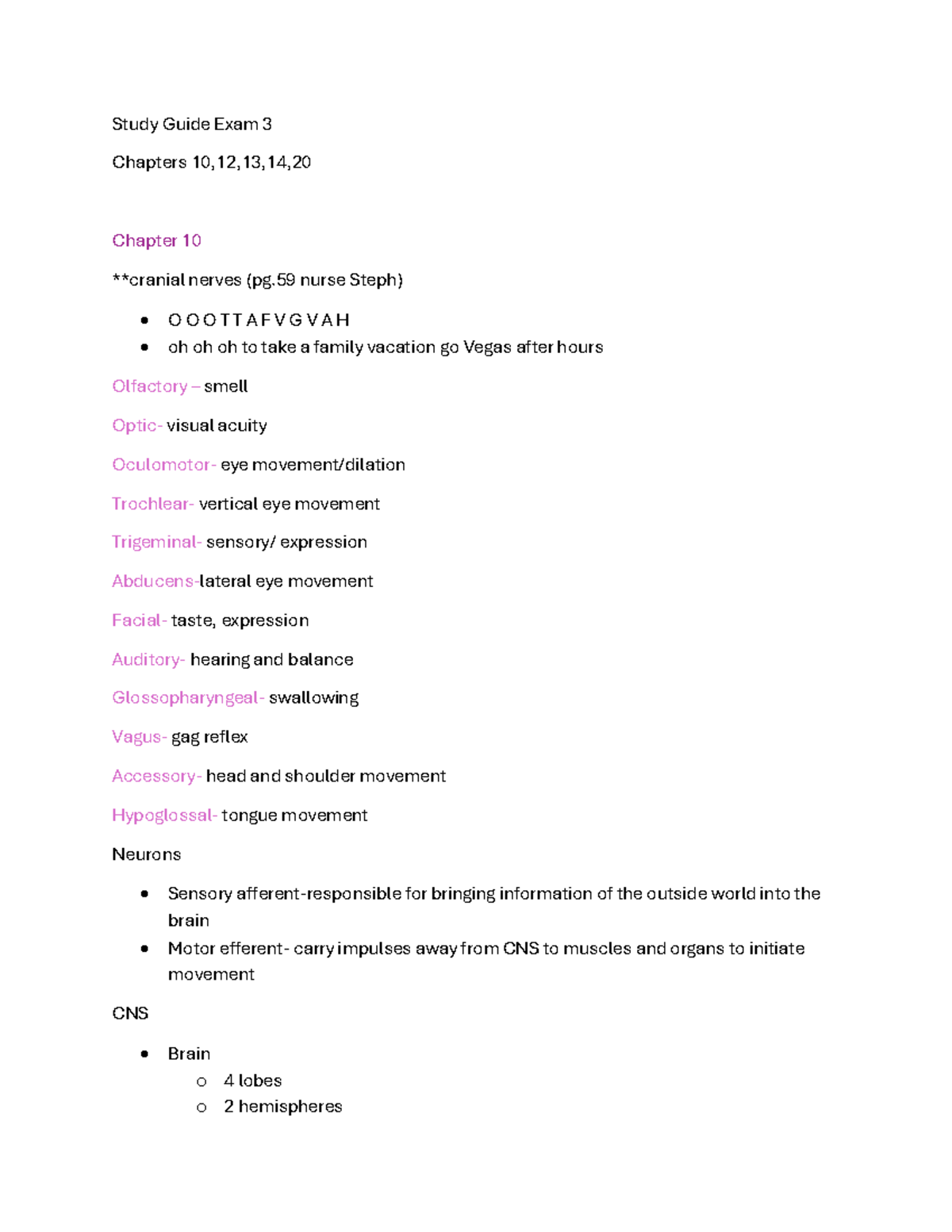 Study Guide Exam 3 - Studocu