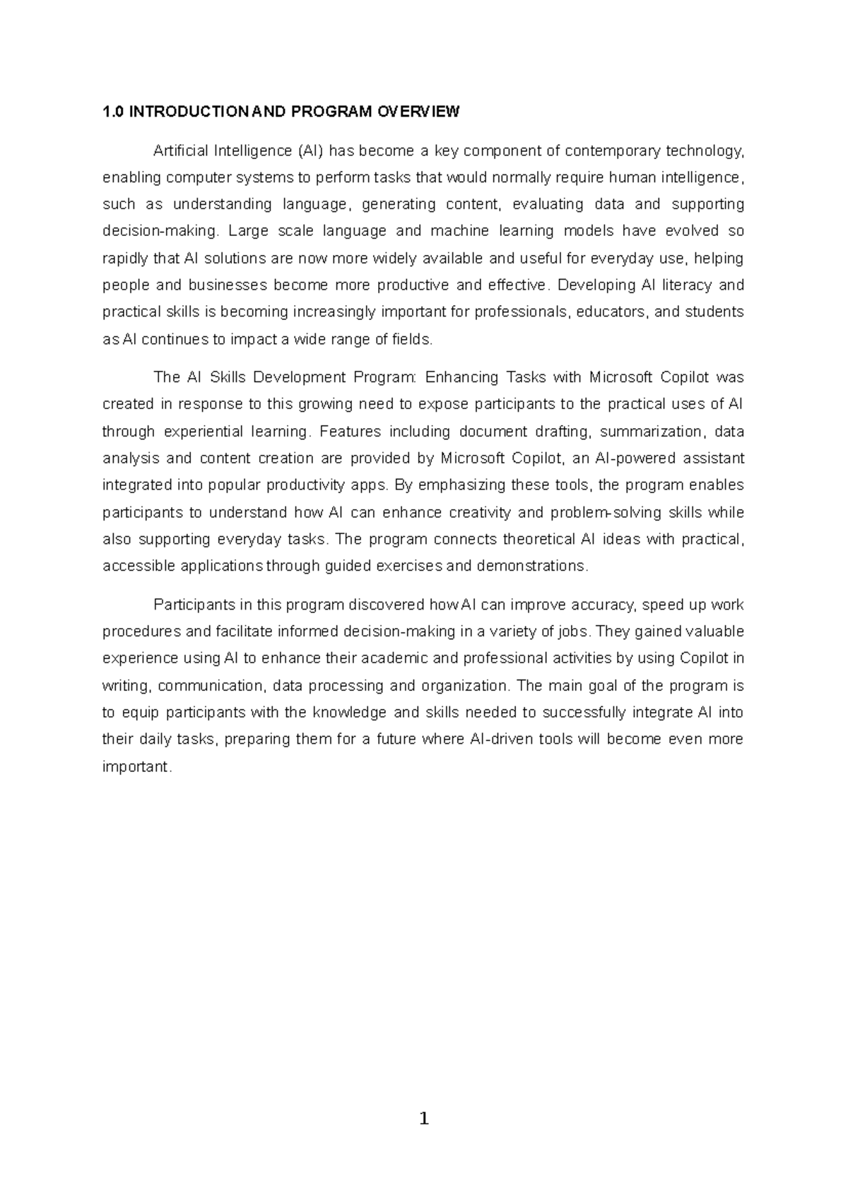 AI Skills Development Program: Enhancing Tasks with Microsoft Copilot ...