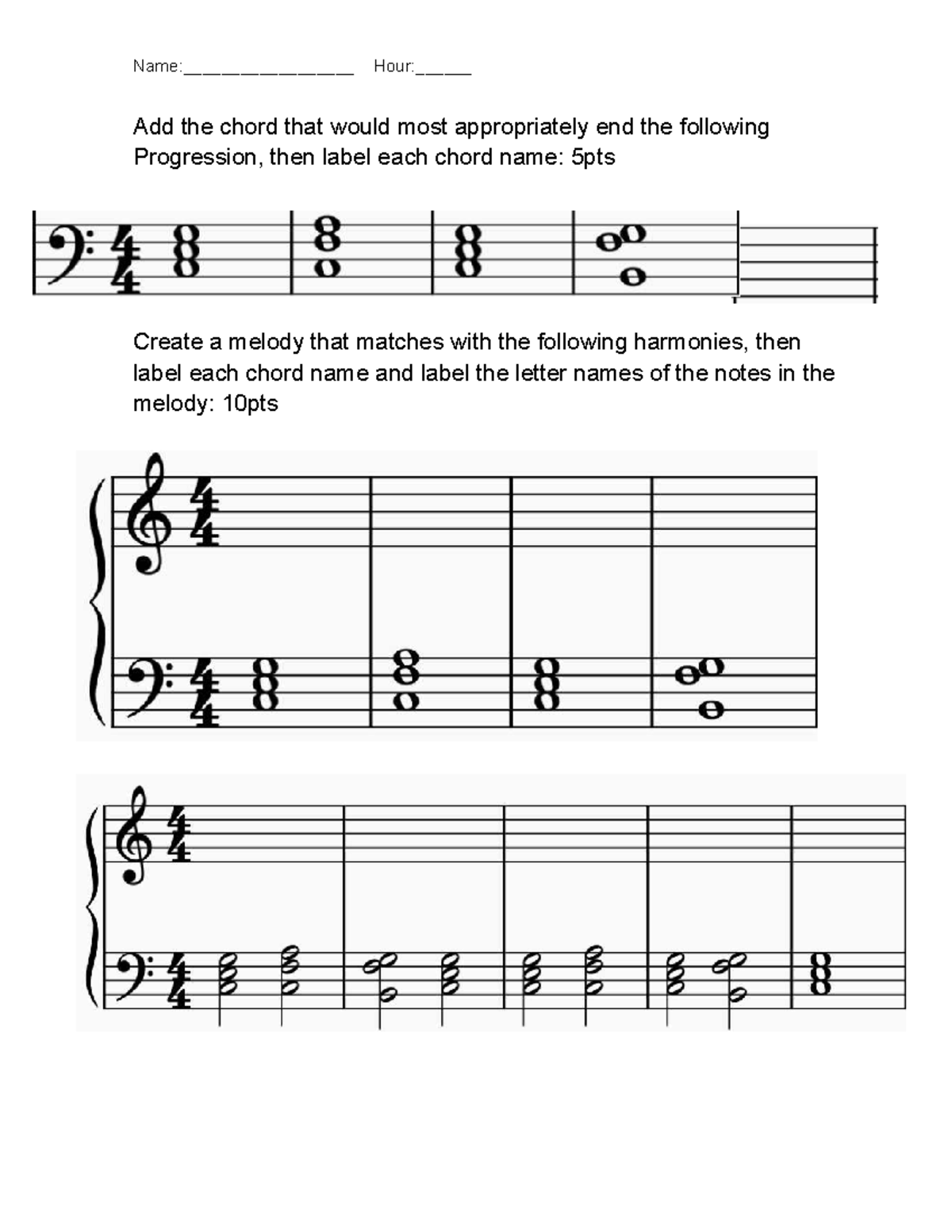 Composition Packet: Chord Progressions & Melody Writing - Studocu
