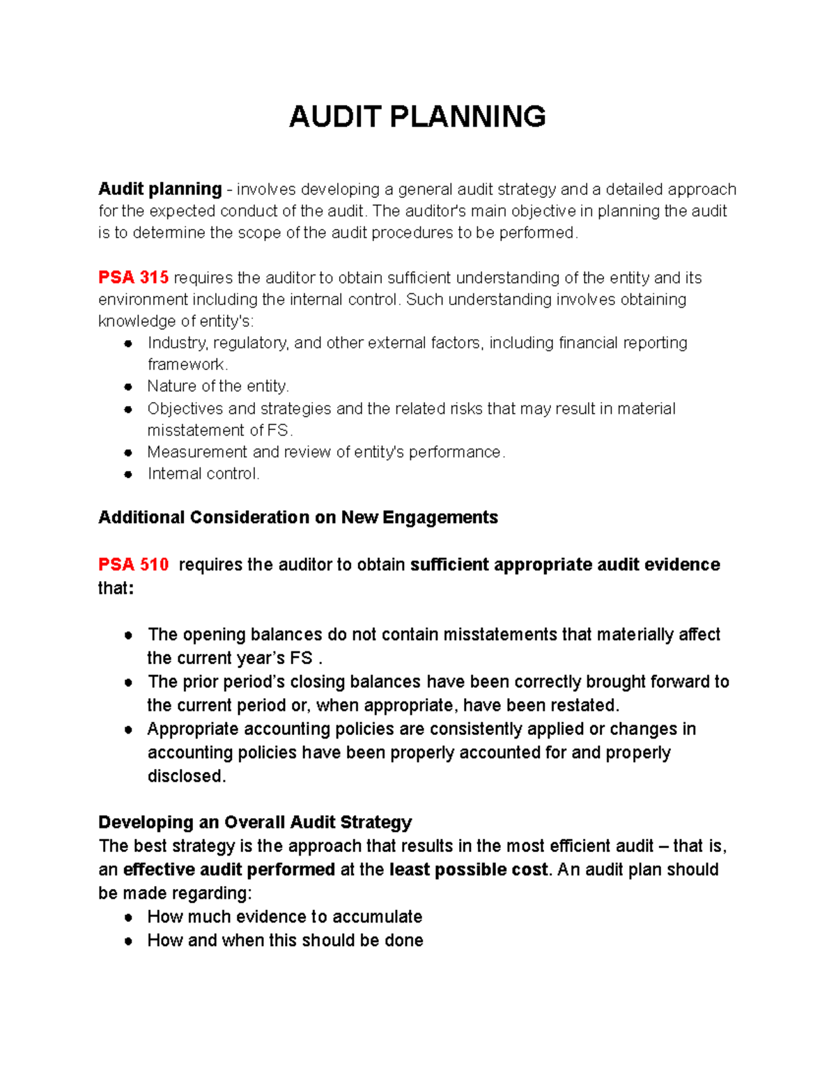 AUDIT 101: Comprehensive Guide to Audit Planning and Risk Assessment ...