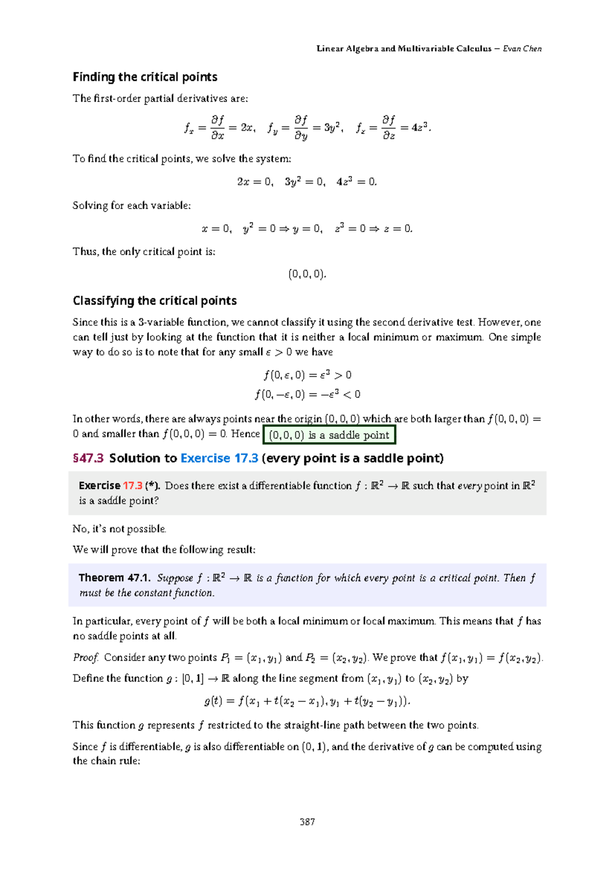 Calculus Notes Summary: Critical Points & Saddle Points (MATH 194 ...