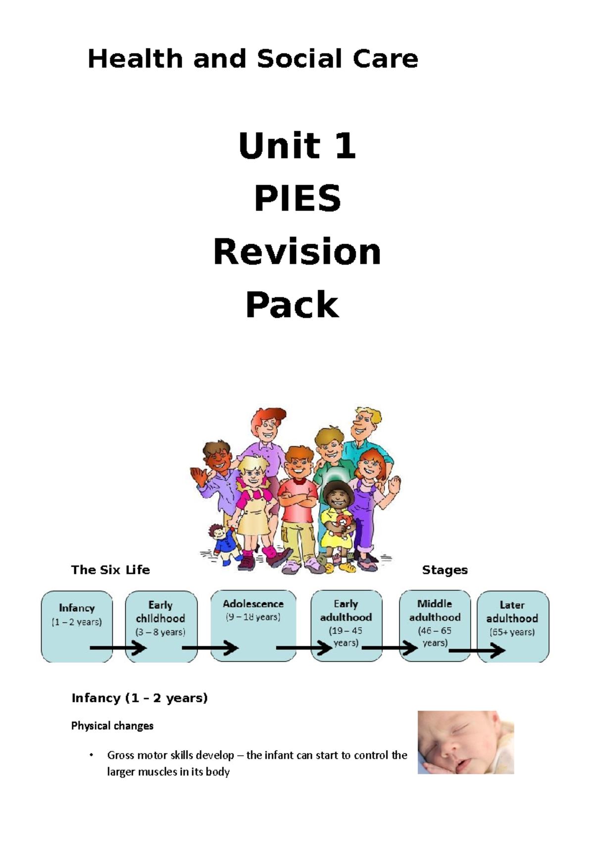 PIES-Revision Pack for Health and Social Care: Unit 1 Overview - Studocu