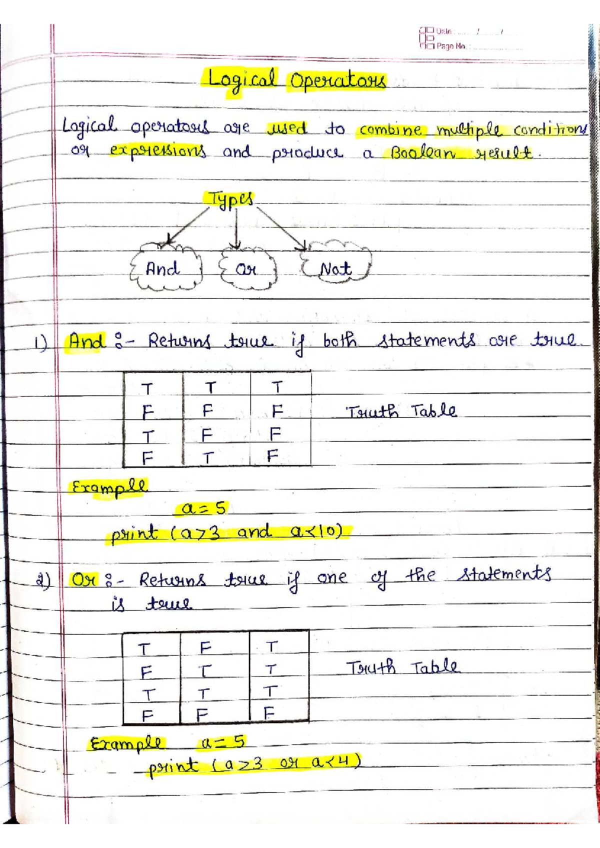 BCA Python: Logical Operators Overview and Examples - Studocu