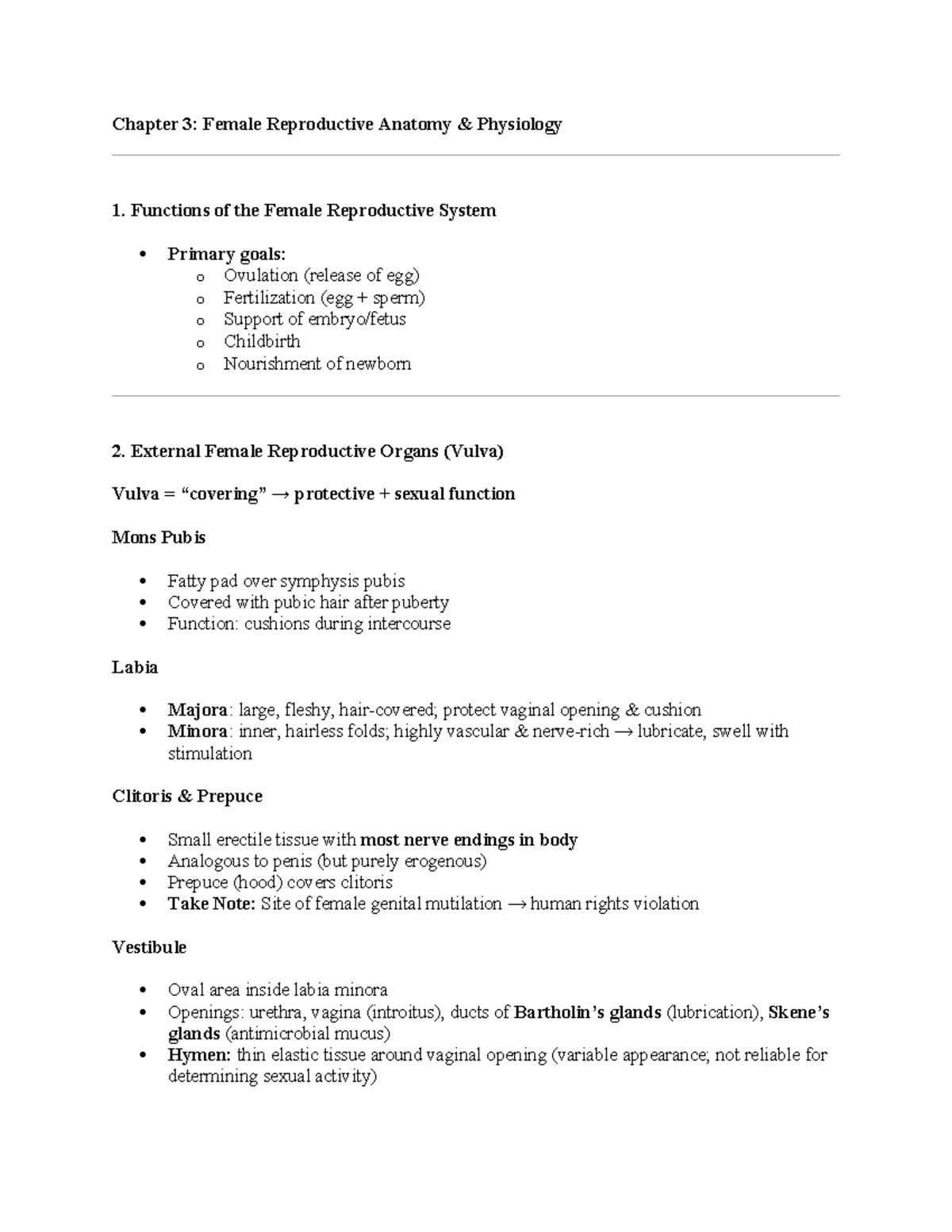 Female Reproductive Health: Exam Notes for Nursing Students (HP 2030 ...