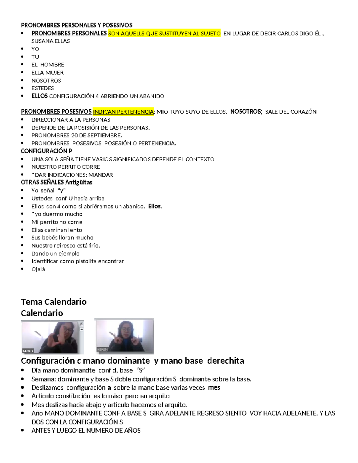PRONOMBRES PERSONALES Y POSESIVOS - Apuntes 25 FEB 25 - Studocu