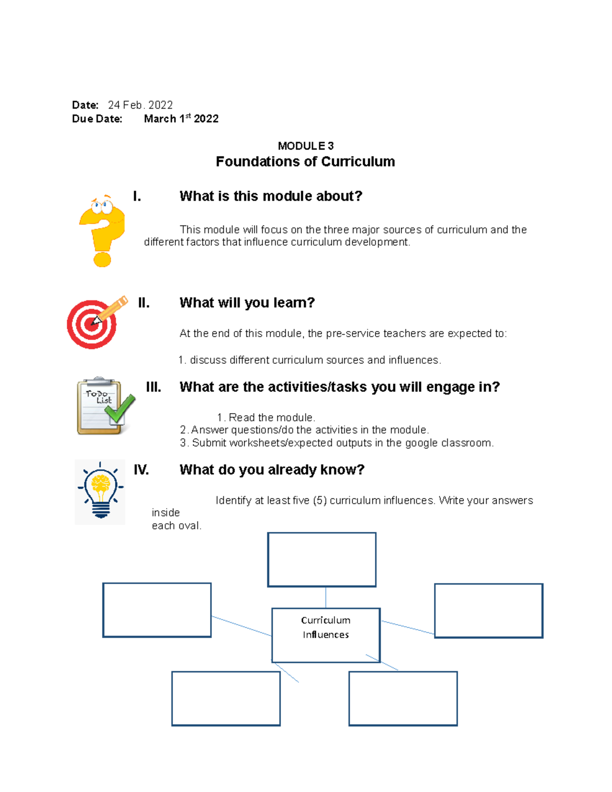 Module 3: Key Curriculum Sources & Influences in Education - Studocu