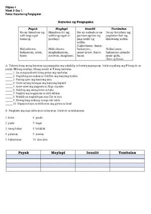 Q2 - FIL 4 - WK 3 - Talambuhay at Talaarawan Worksheets - Studocu