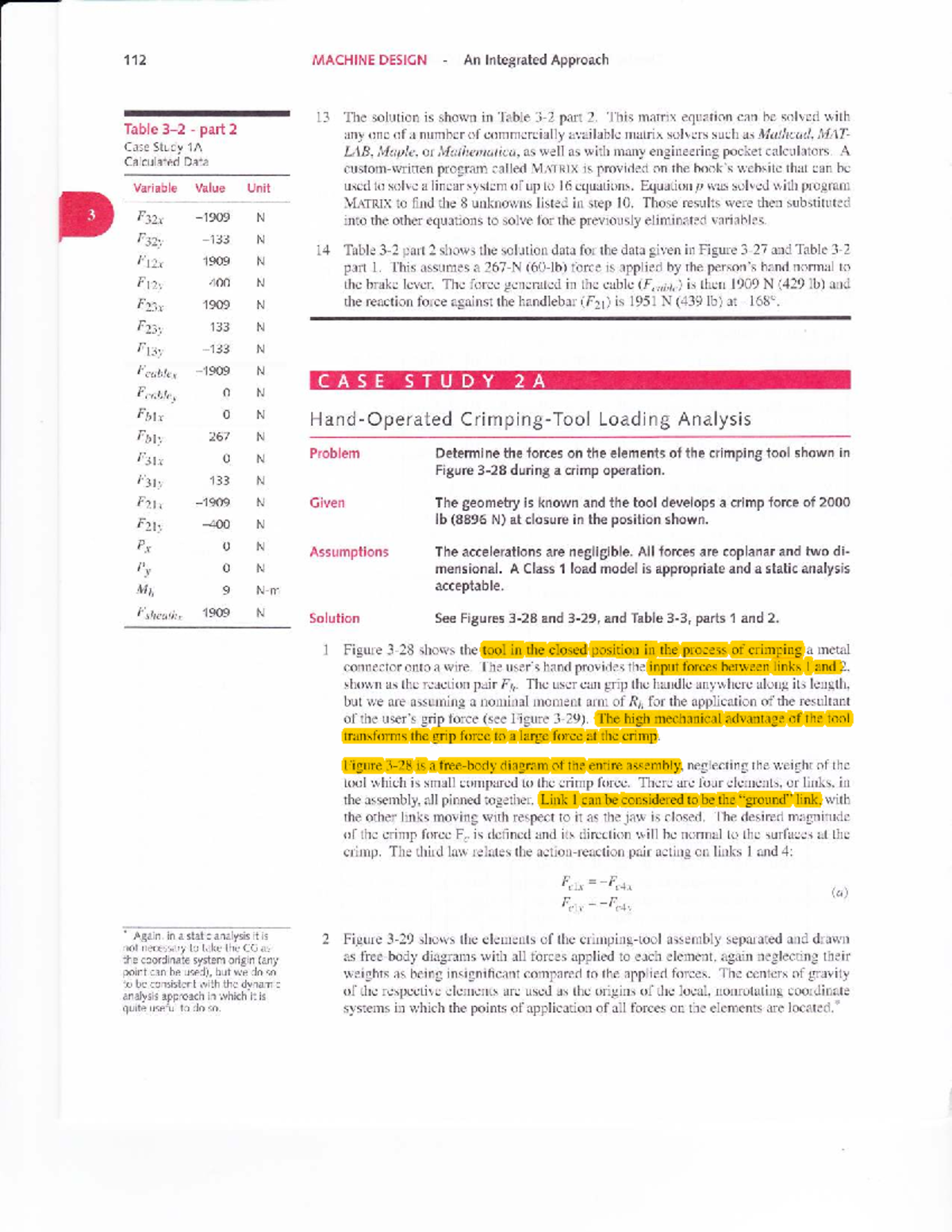 MACHINE DESIGN Case Study 1A: Crimping Tool Force Analysis - Studocu