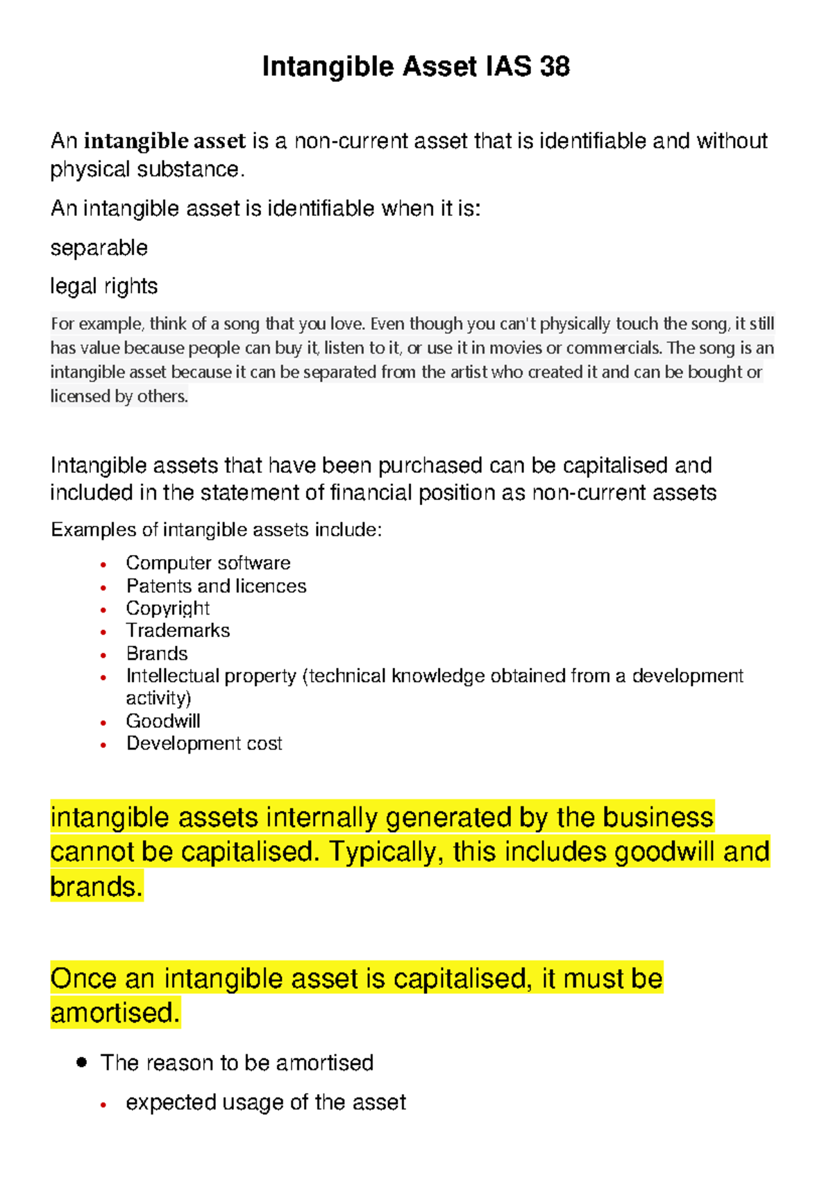 Intangible Assets Under IAS 38: Key Concepts and Guidelines - Studocu