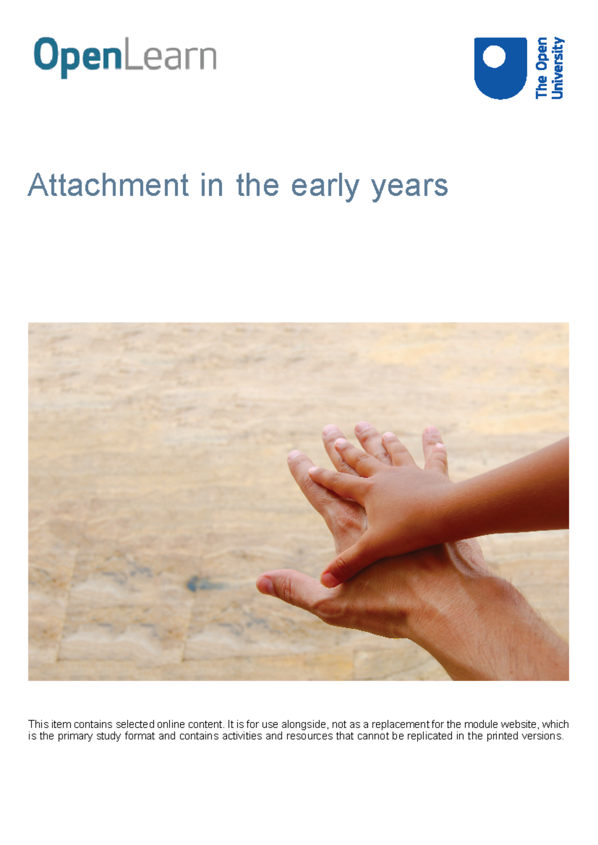 Attachment in the early years printable - Attachment in the early years ...