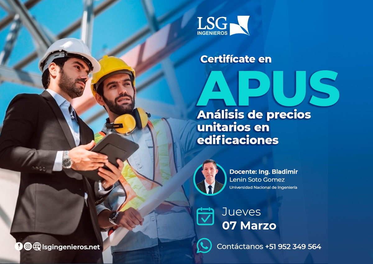 Brochure APUS 2024 - CONTENIDO MINIMO DE ANALISIS DE COSTOS UNITARIOS ...