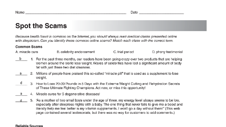 Ch 19: Spot the Scams - Identifying Health Fraud Online - Studocu
